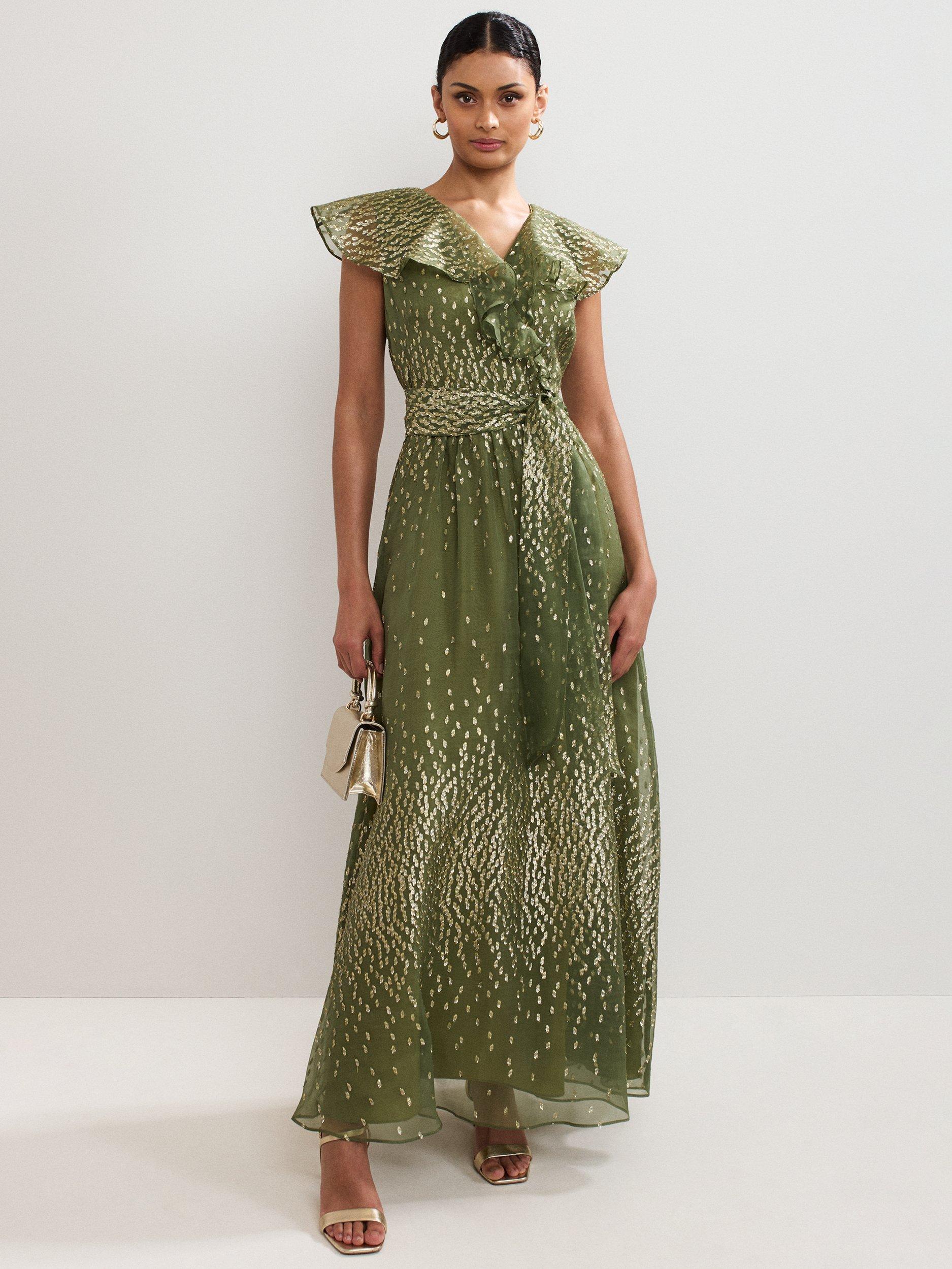 Phase Eight Collection 8 Astrid Silk Rich Maxi Dress, Green