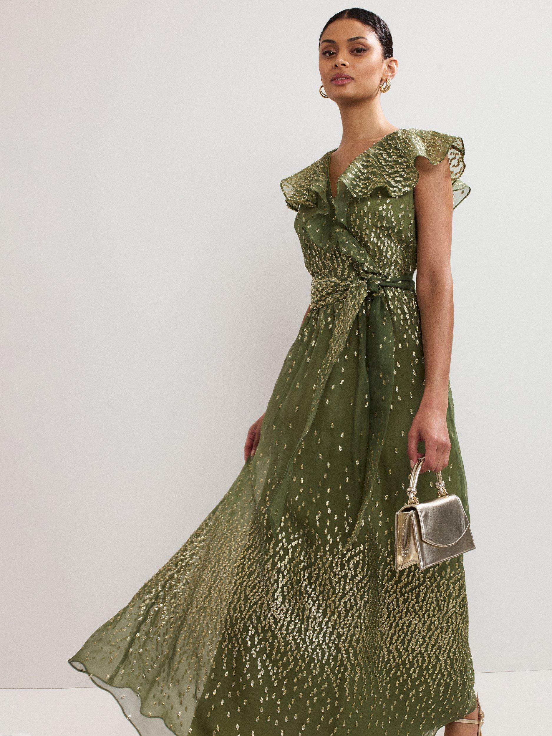 Phase Eight Collection 8 Astrid Silk Rich Maxi Dress, Green