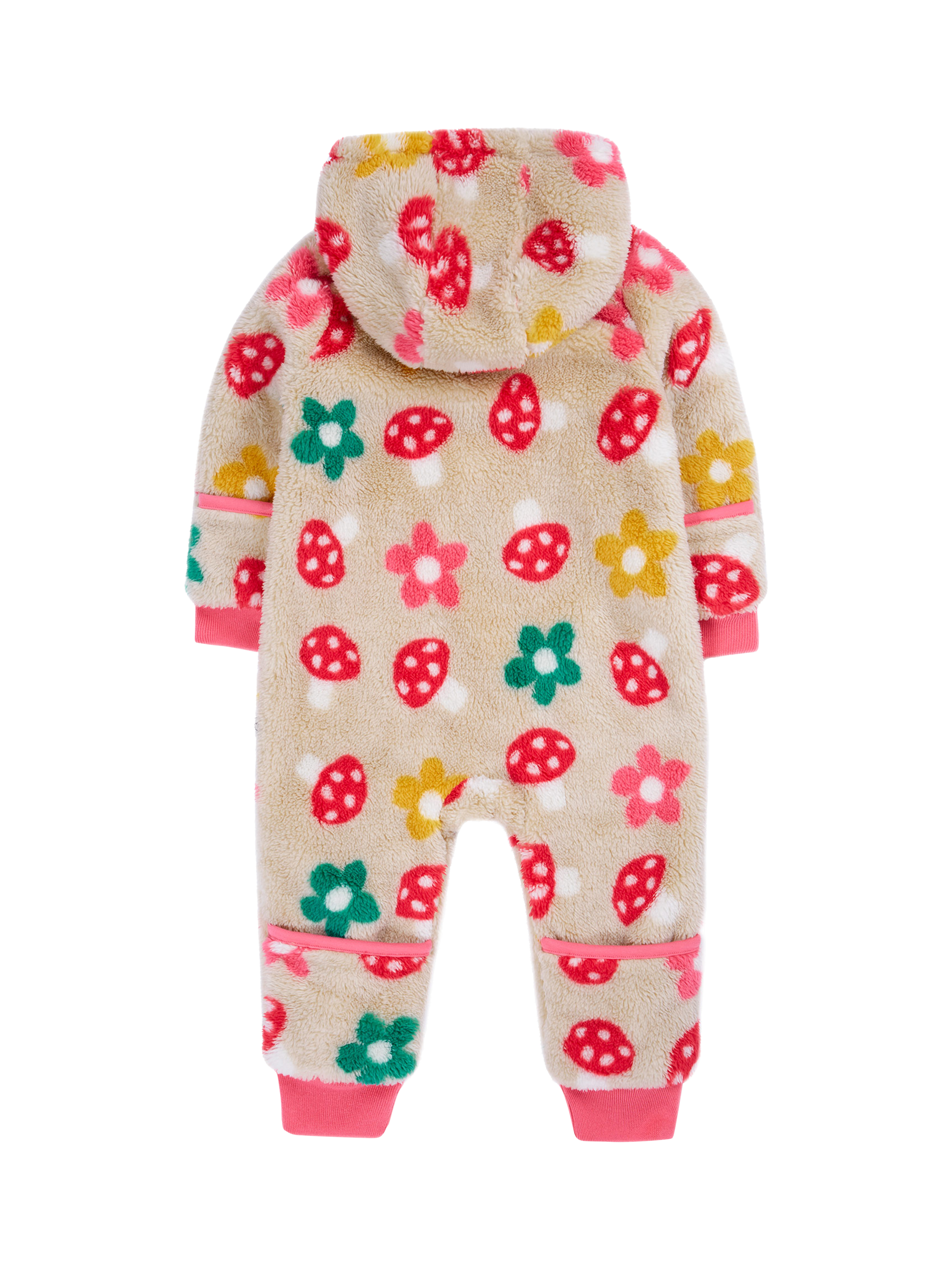 Frugi Baby Cosy Ted Snuggle Suit, Mushroom Field