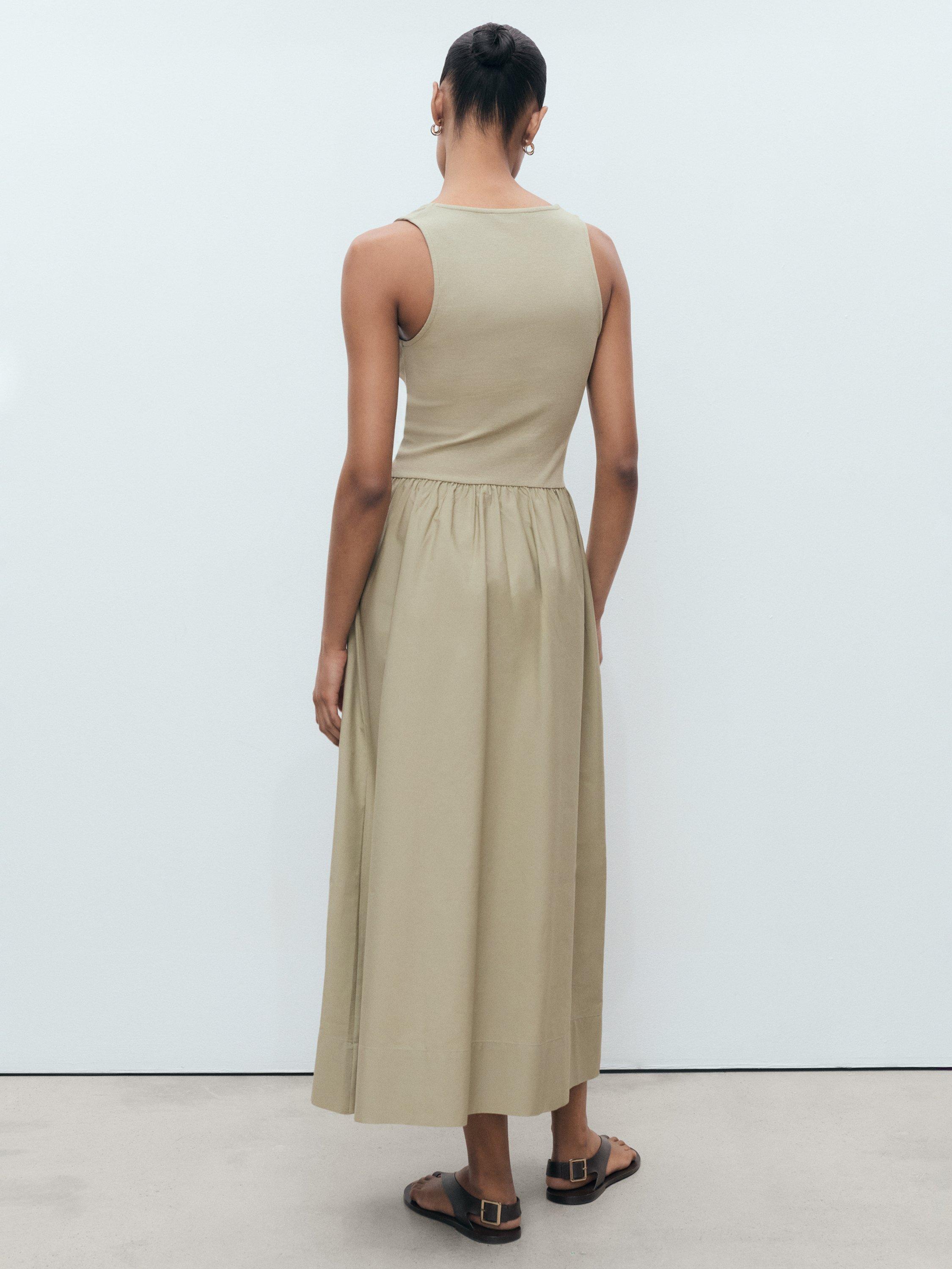 Mango Valvi Sleeveless Maxi Dress, Beige - Khaki