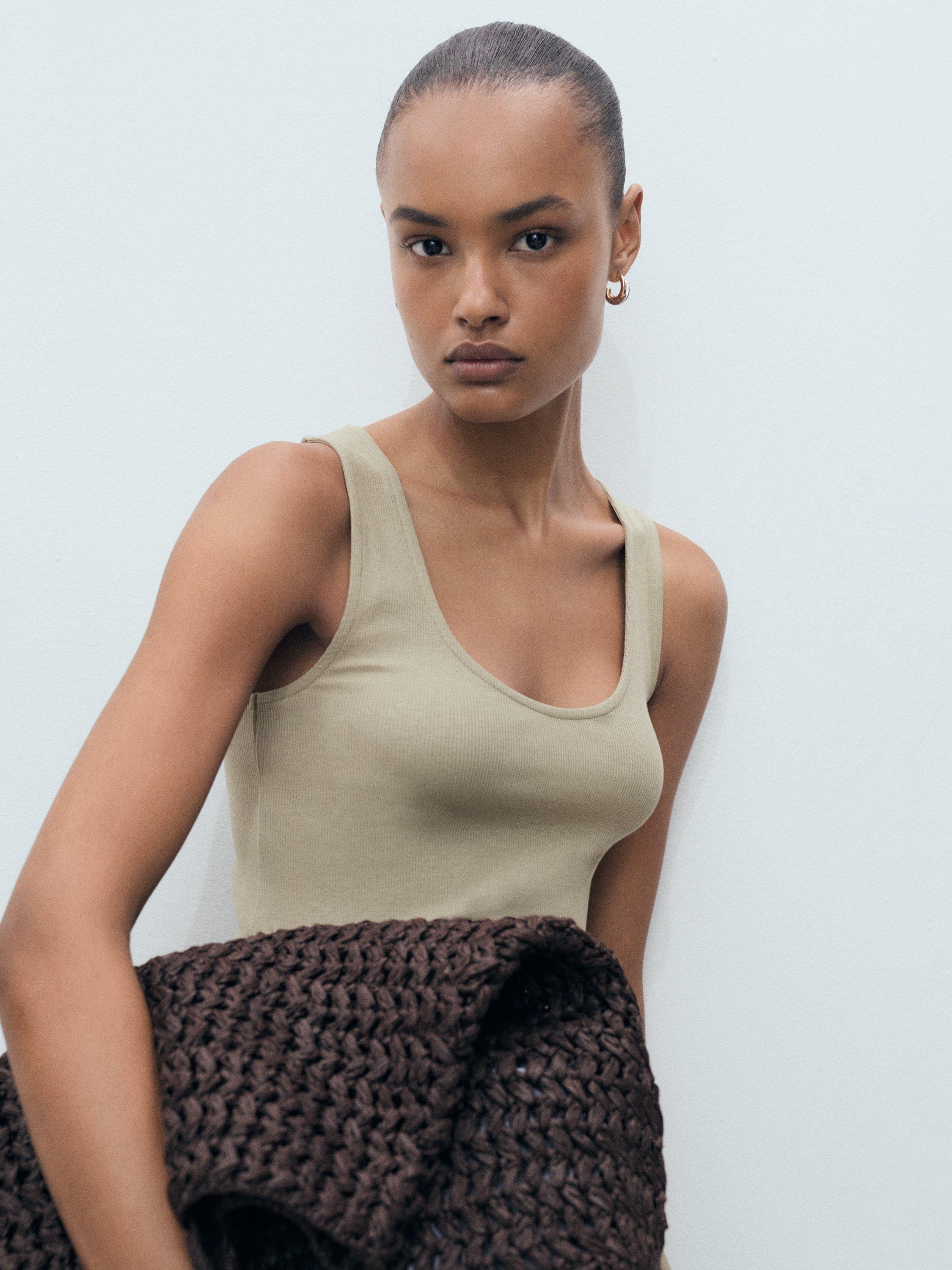Mango Valvi Sleeveless Maxi Dress, Beige - Khaki