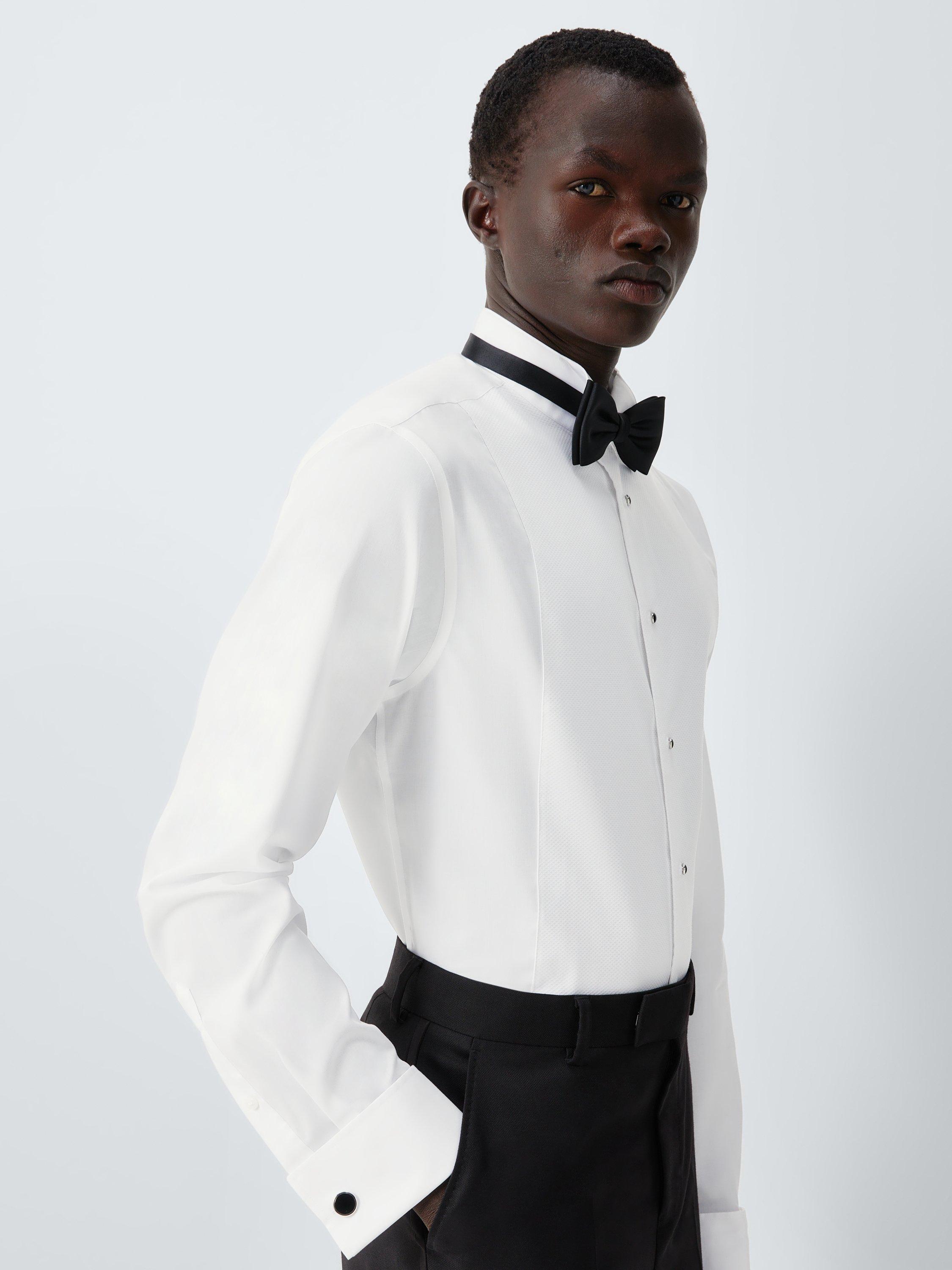 John Lewis Marcella Wing Collar Double Cuff Slim Fit Cotton Dress Shirt ...