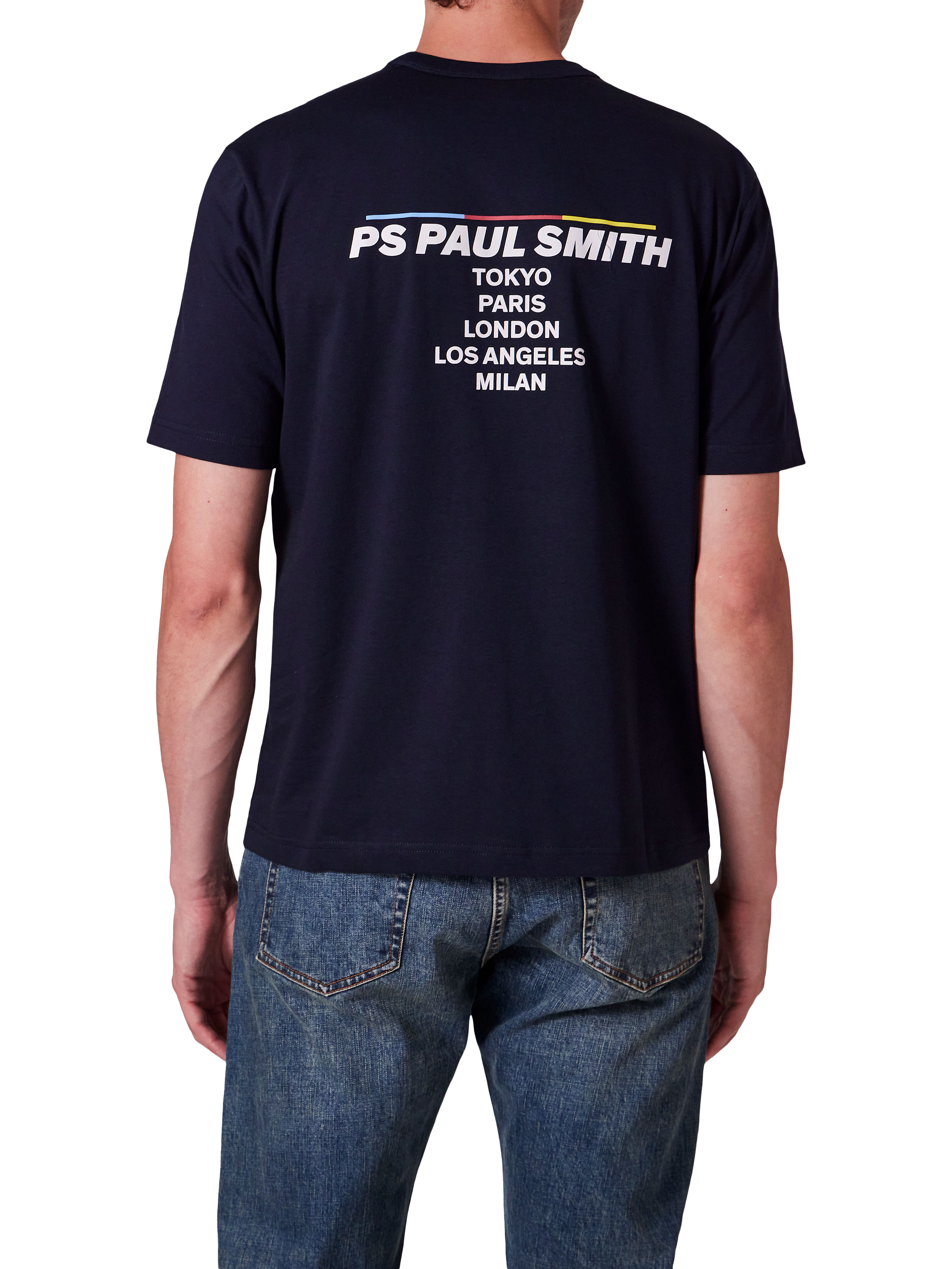 Paul Smith Graphic Print Cotton T-Shirt, Dark Navy