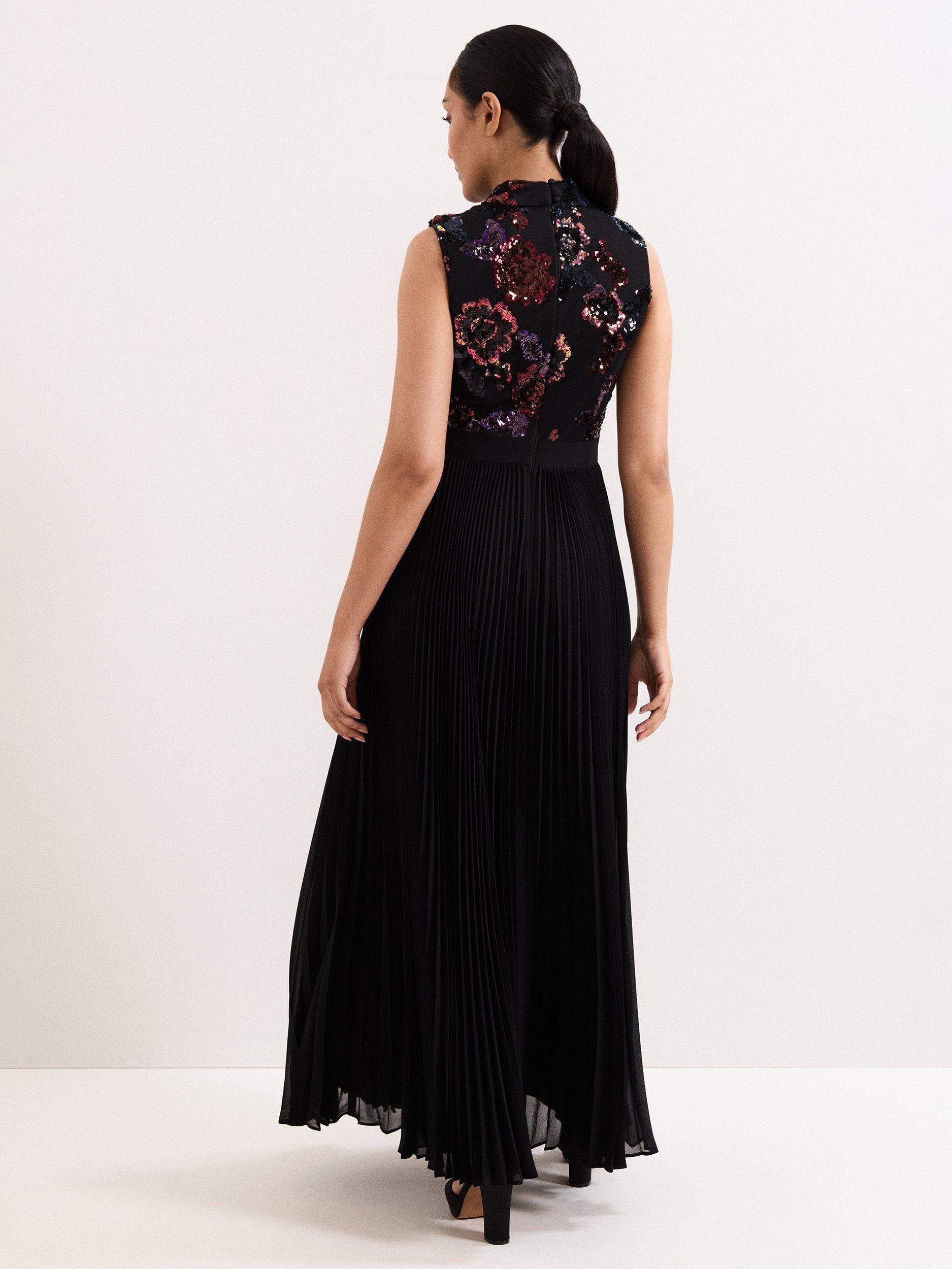 Phase Eight Petite Lela Embellished Maxi Dress, Black