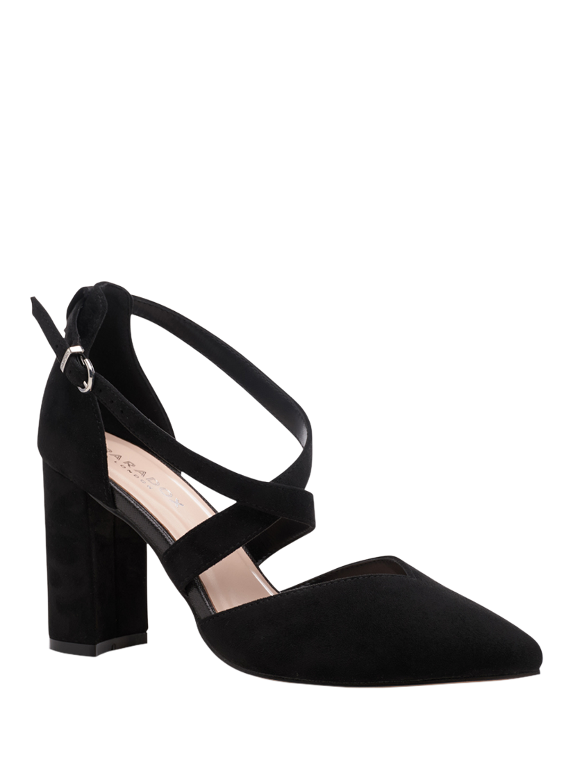 Paradox London Finula Wide Fit Block Heel Court Shoes