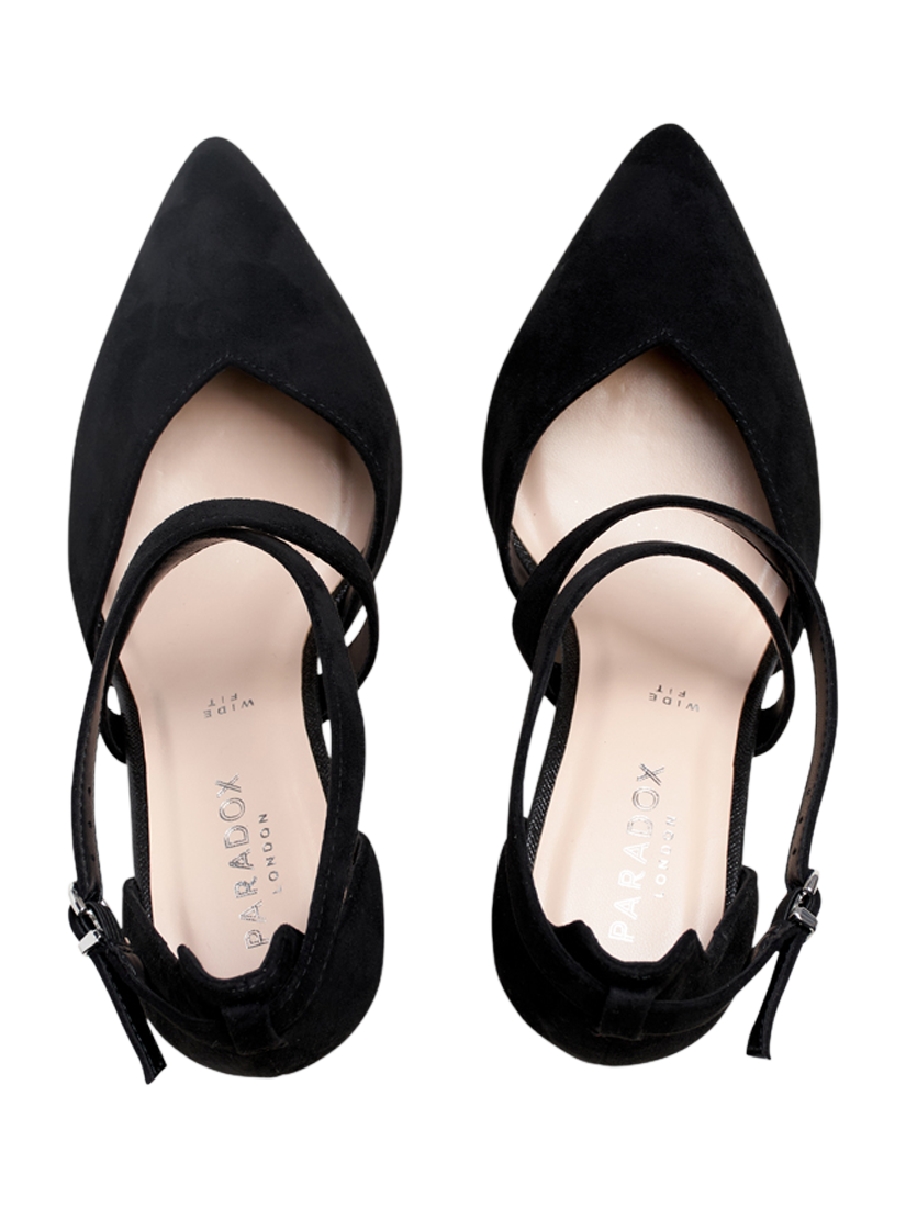 Paradox London Finula Wide Fit Block Heel Court Shoes
