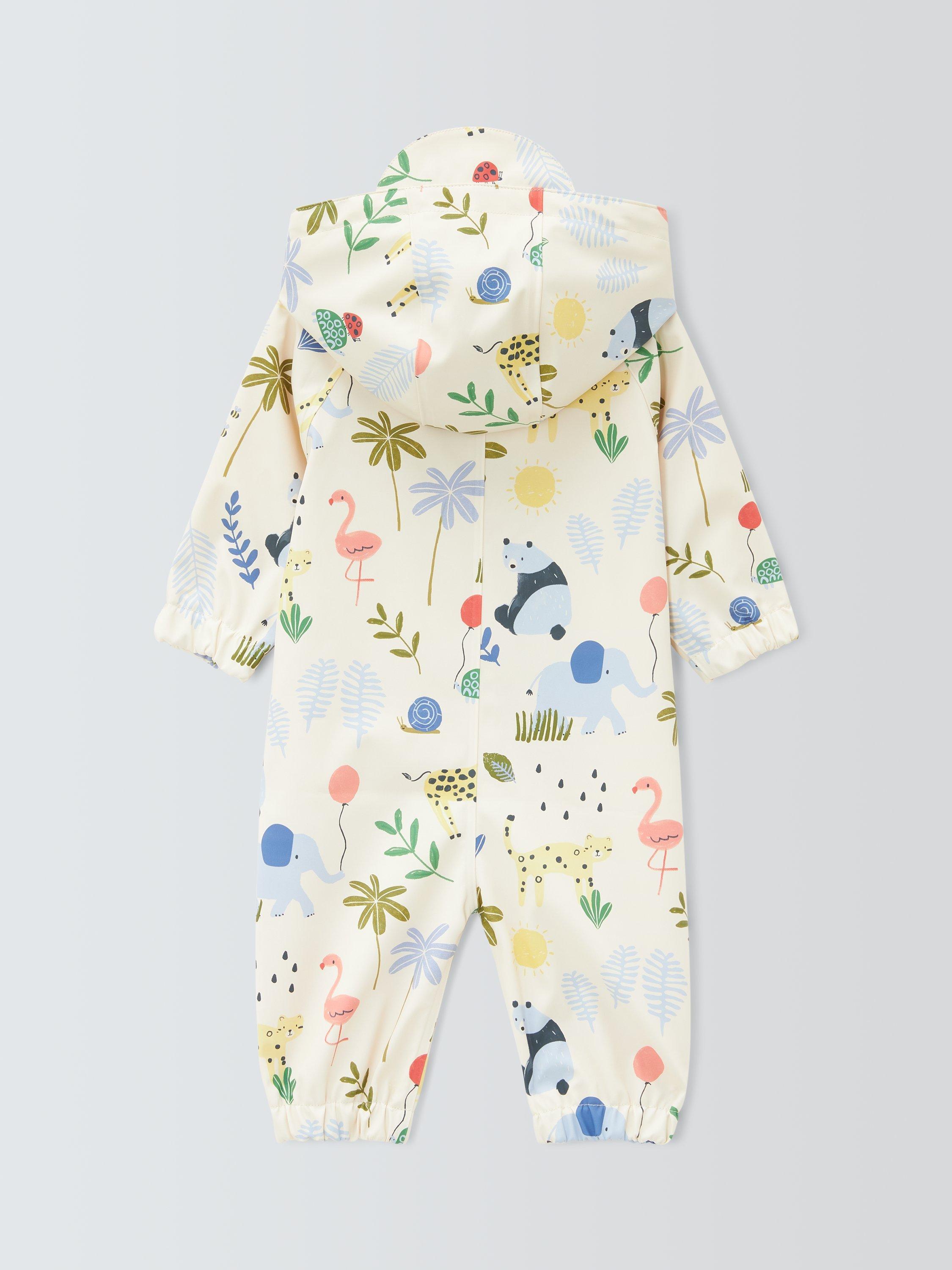 John Lewis Baby Safari Waterproof Puddlesuit, Multi