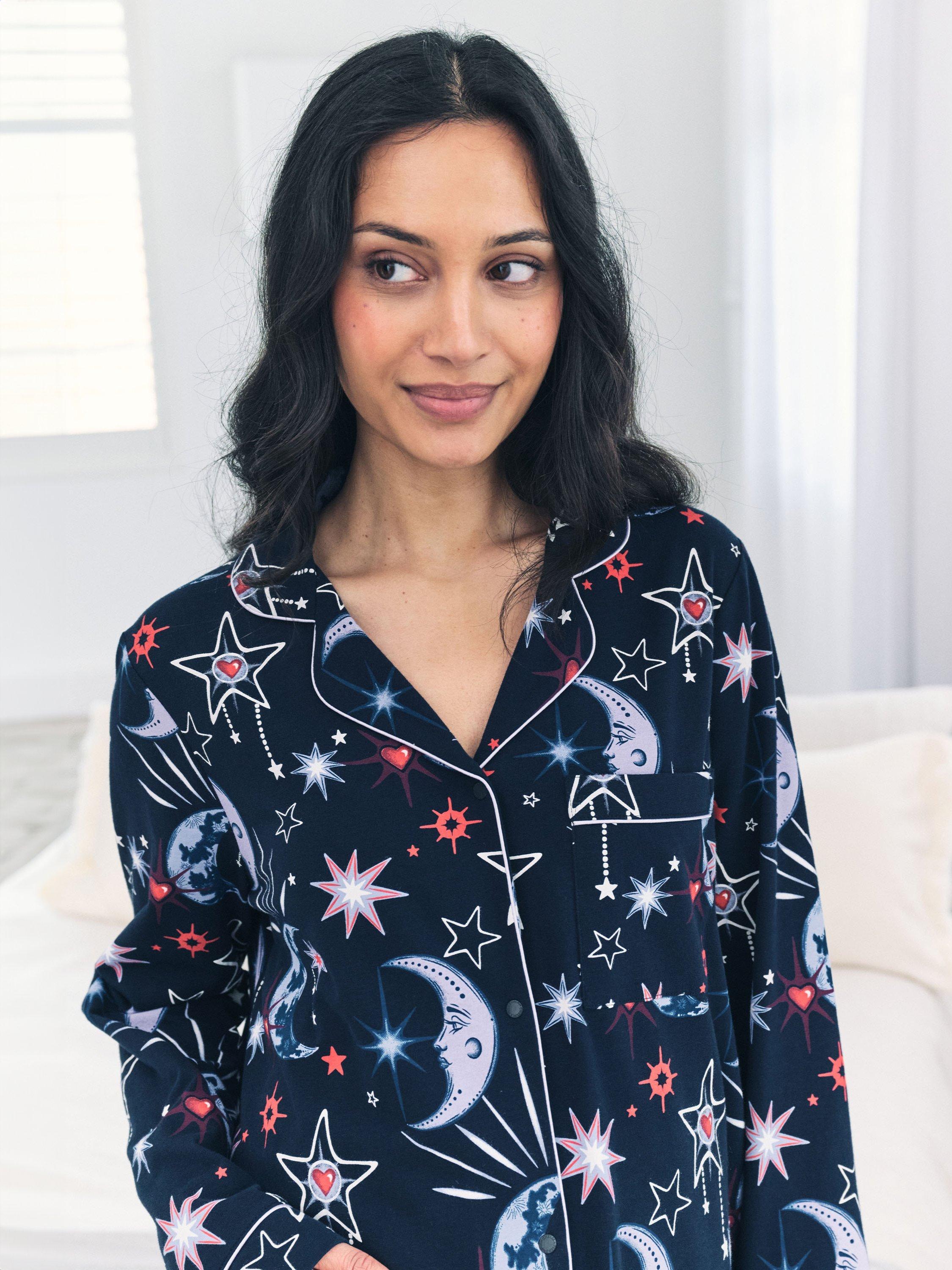 Chelsea Peers Mystic Moon Maternity Pyjama Set, Navy