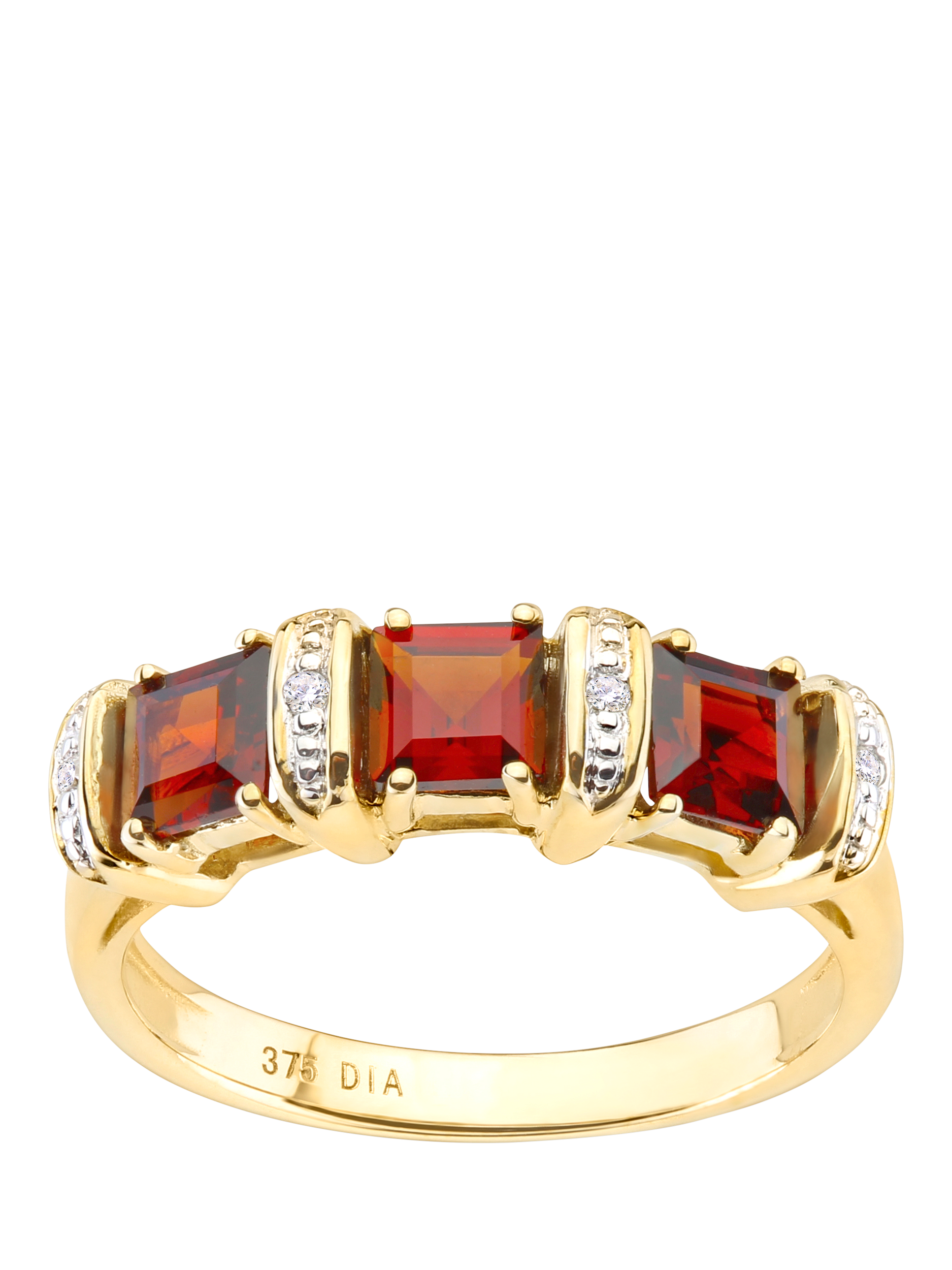 Mogul 9ct Yellow Gold Garnet and Diamond Eternity Ring