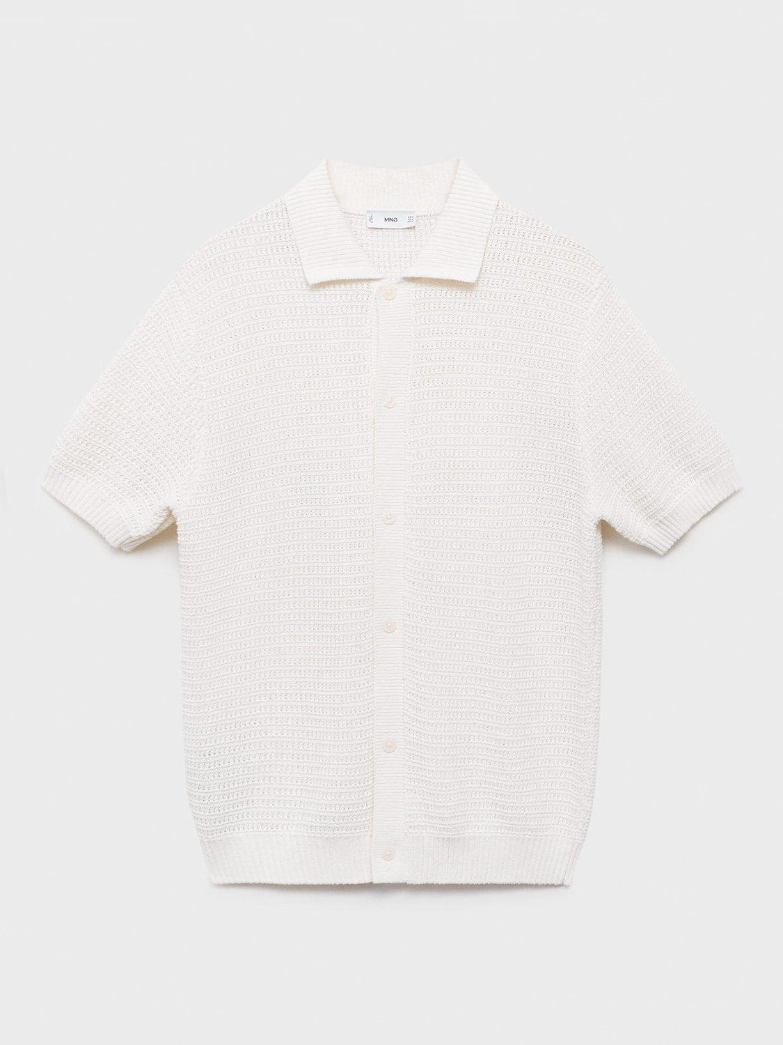 Mango Splash Cotton Blend Knitted Regular Fit Short Sleeve Shirt ...