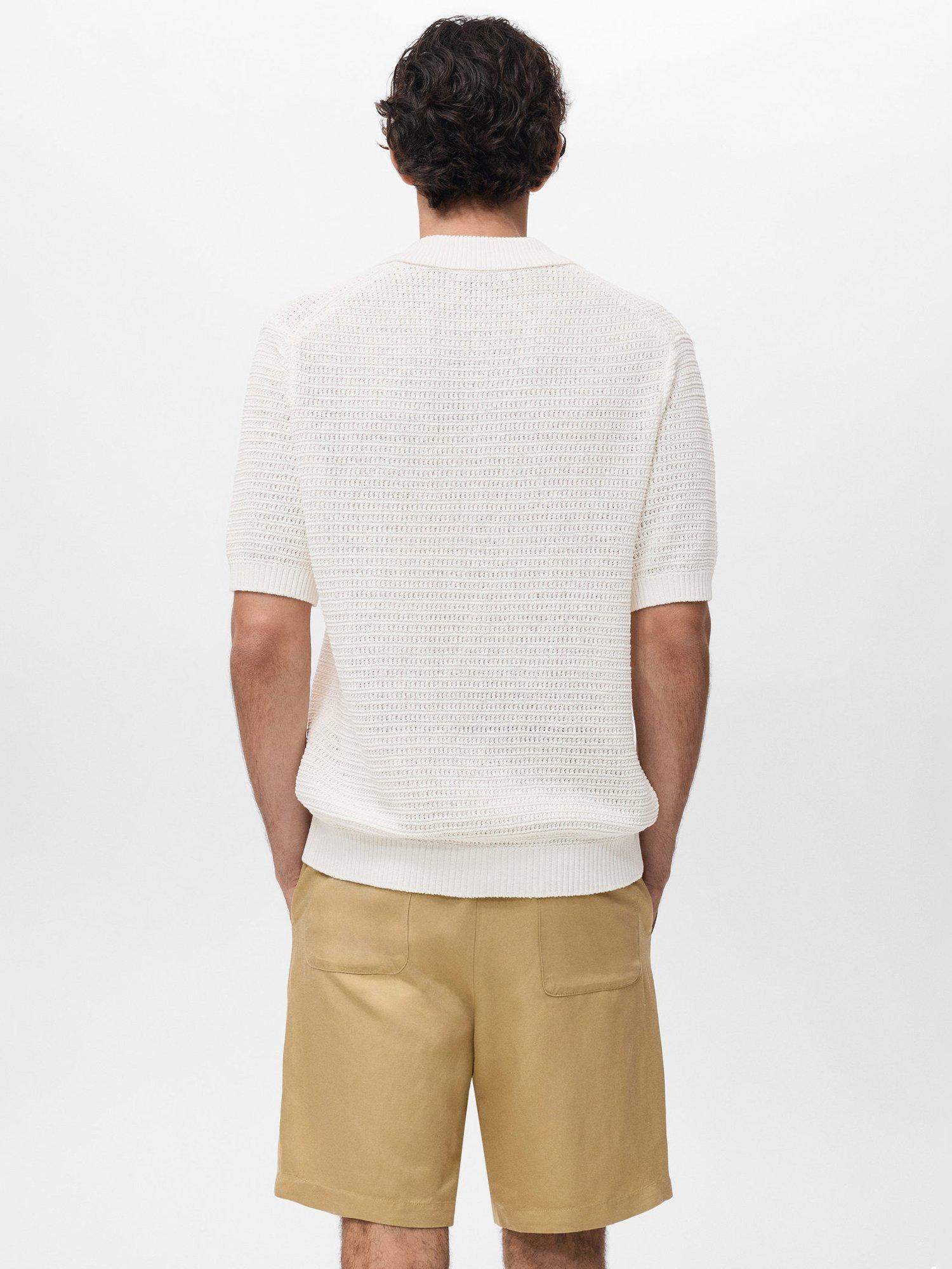 Mango Splash Cotton Blend Knitted Regular Fit Short Sleeve Shirt ...