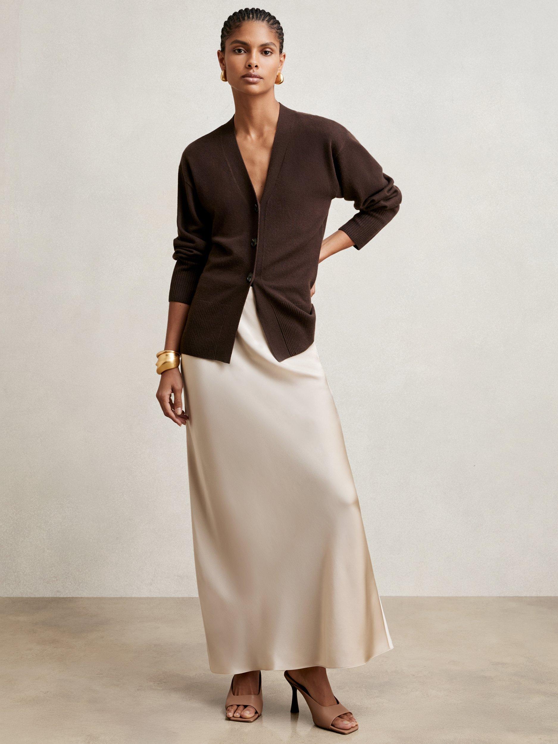 Reiss Saskia Silk A-Line Maxi Slip Skirt