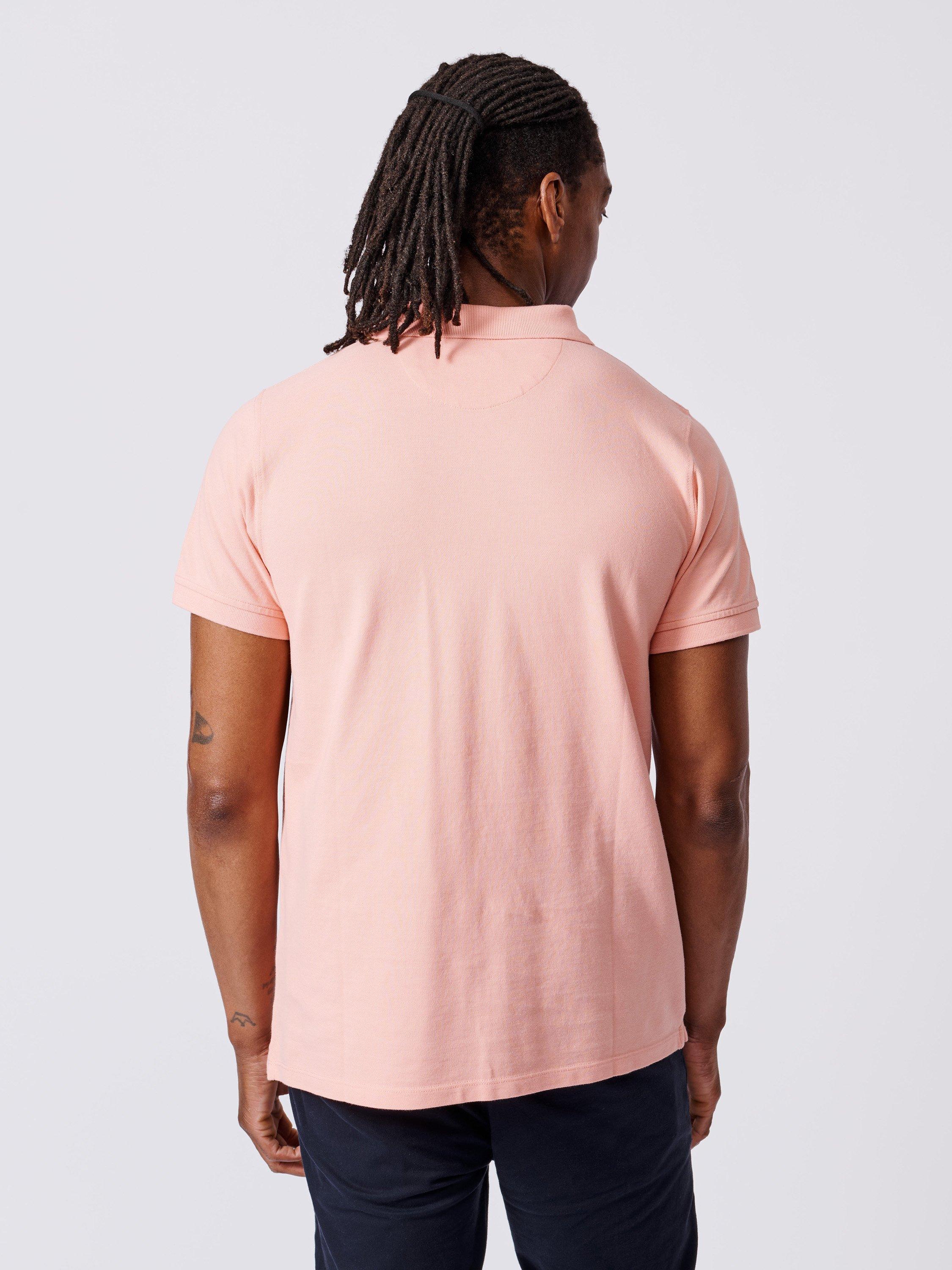 Aubin Marcel Cotton Regular Fit Short Sleeve Polo Shirt, Coral