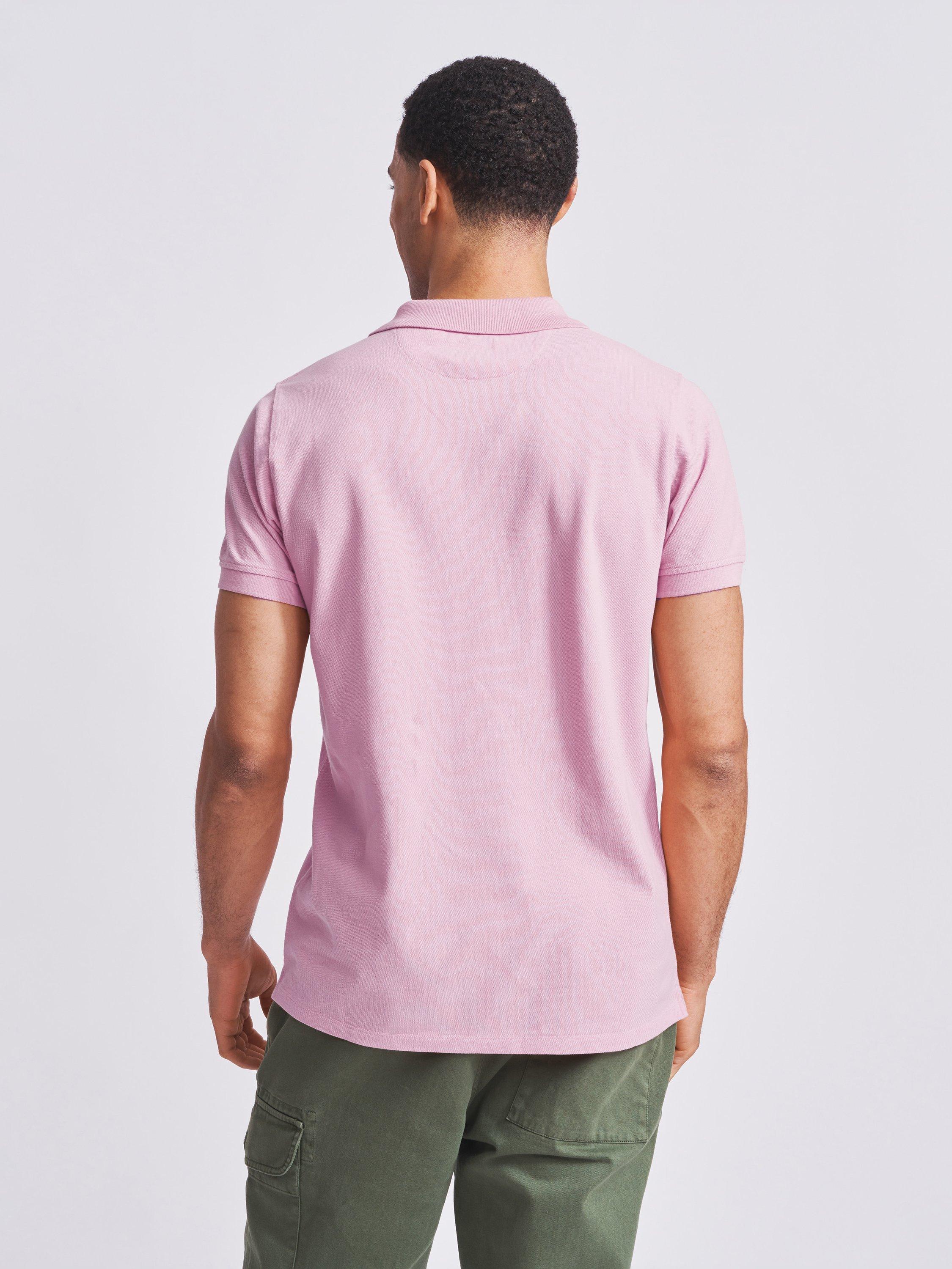 Aubin Marcel Cotton Regular Fit Short Sleeve Polo Shirt, Pink