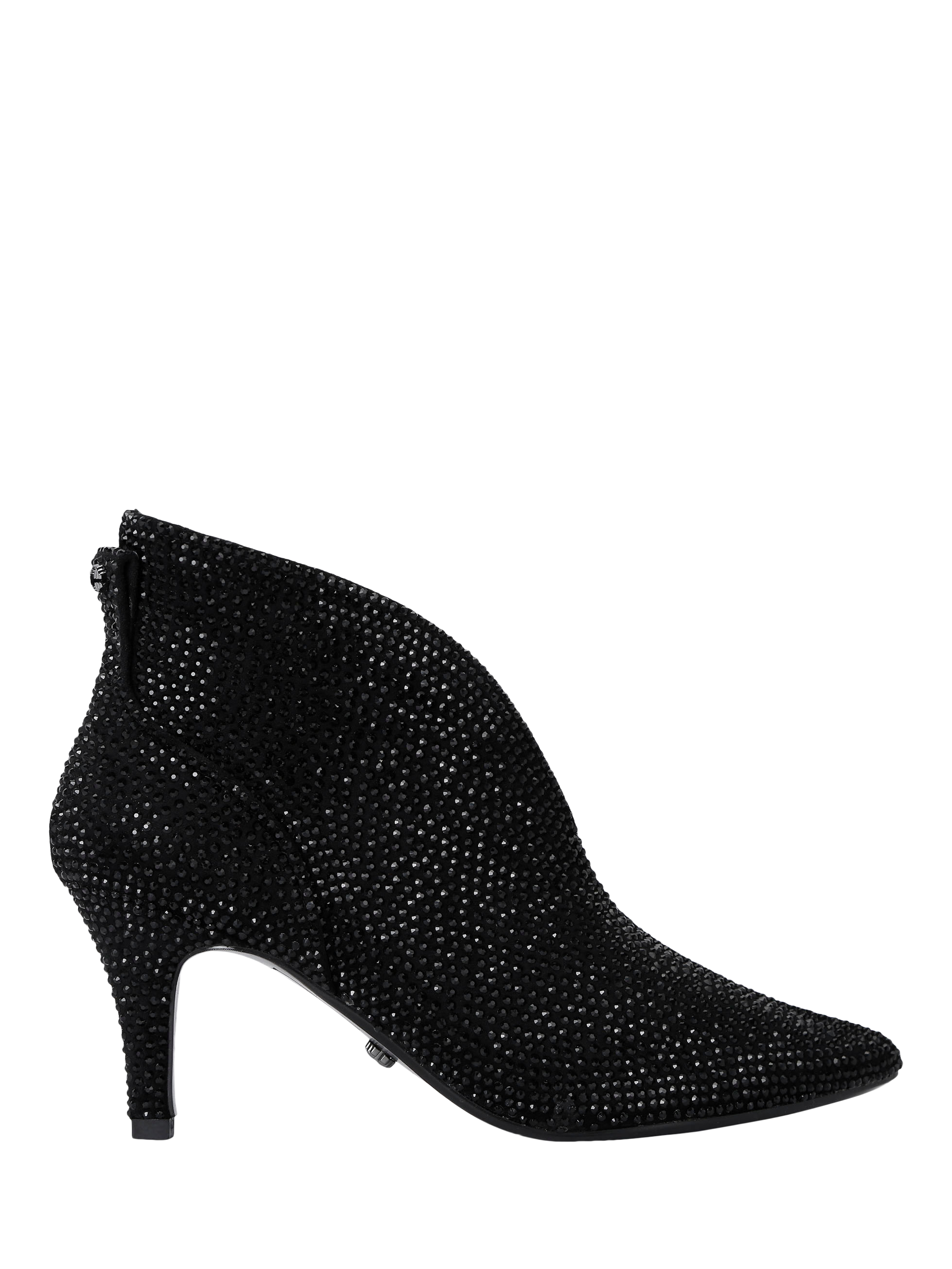 Carvela Flute Wide Fit Microsuede Embellished Shoe Boots, Black