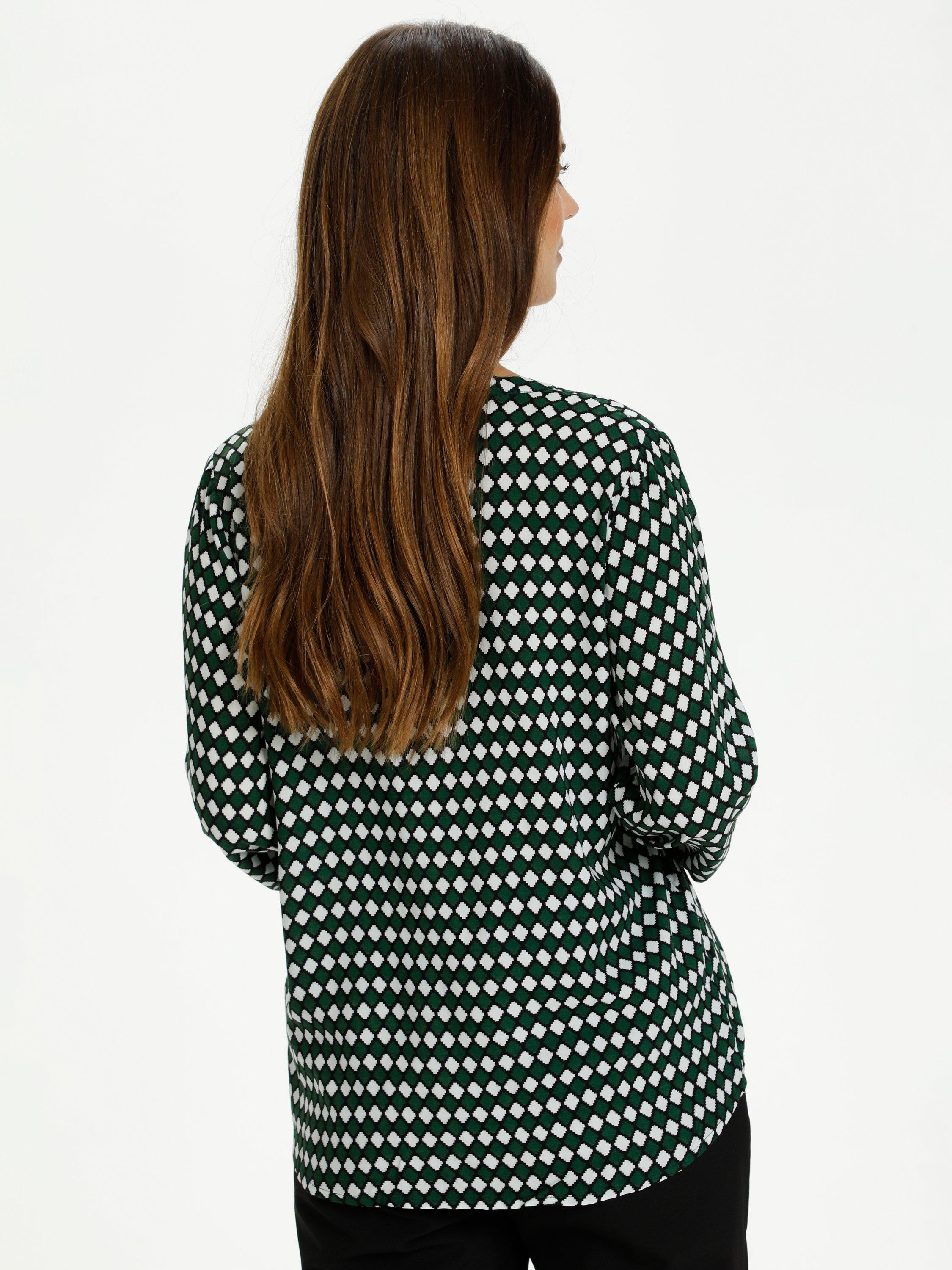 KAFFE Sary Tilly Geometric Long Sleeve V Neck Blouse