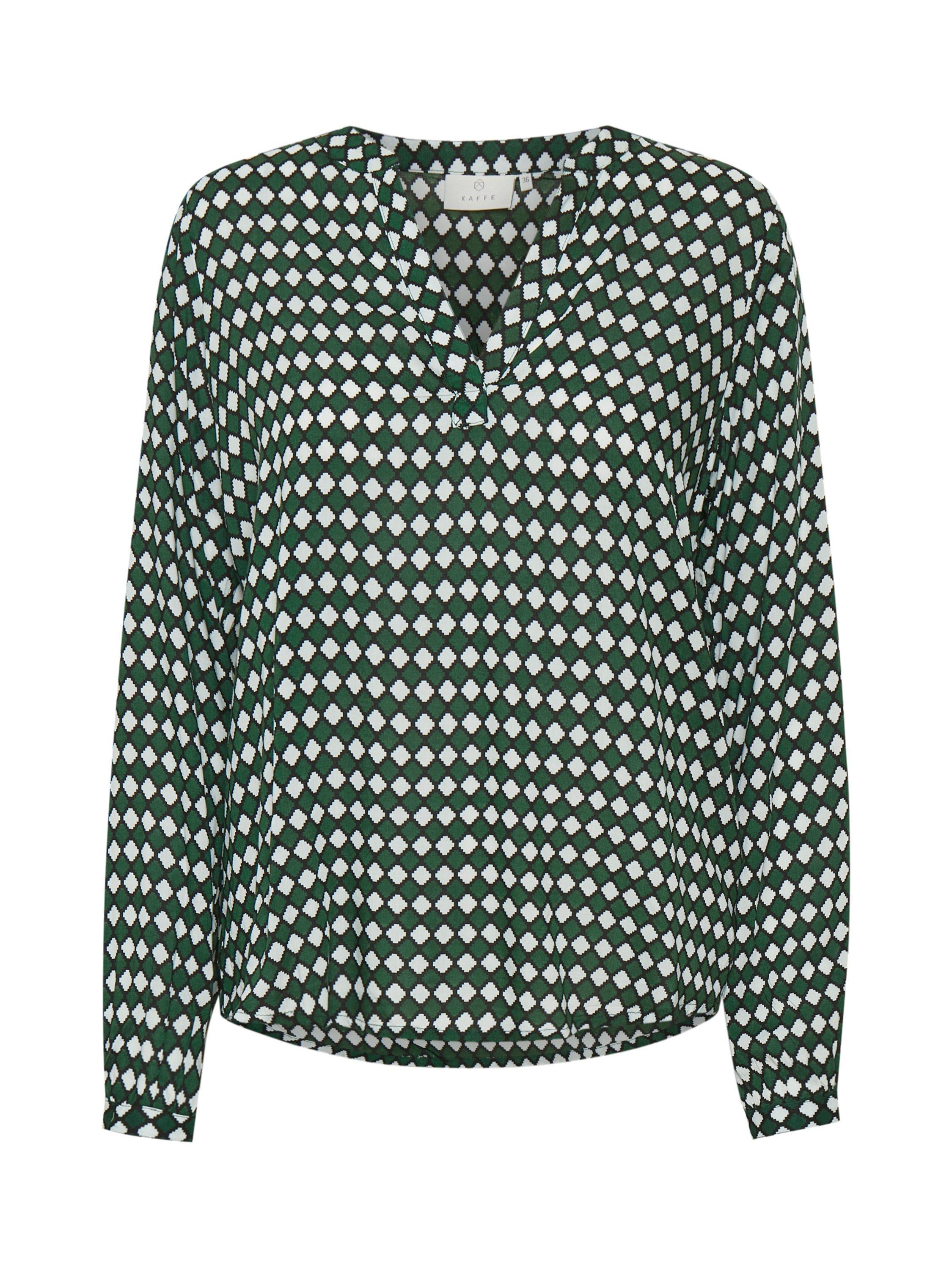 KAFFE Sary Tilly Geometric Long Sleeve V Neck Blouse