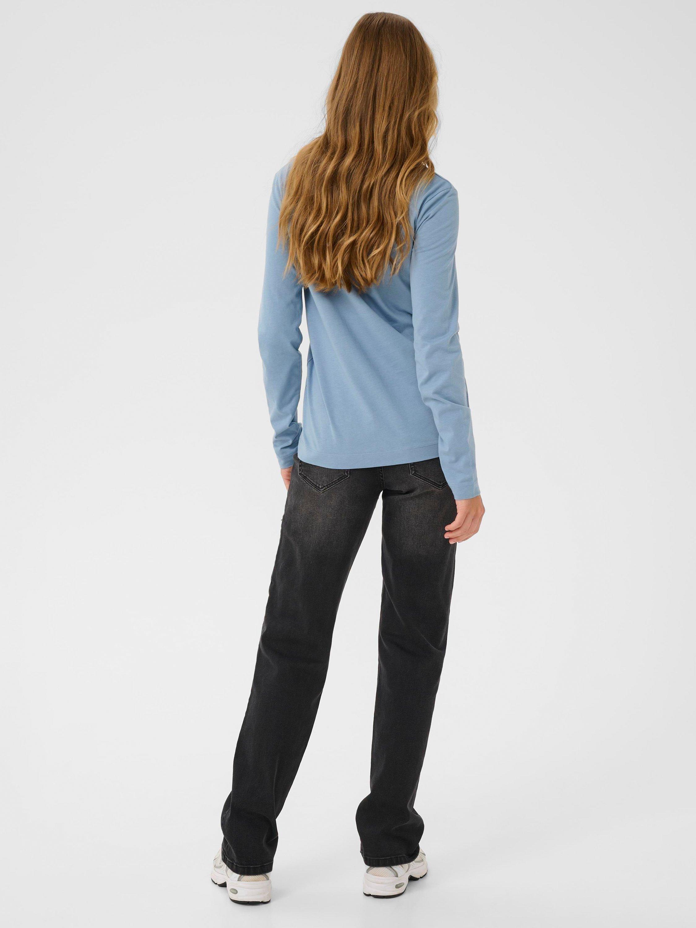 KAFFE KAmarin Long Sleeve Cotton Crew Neck T-shirt