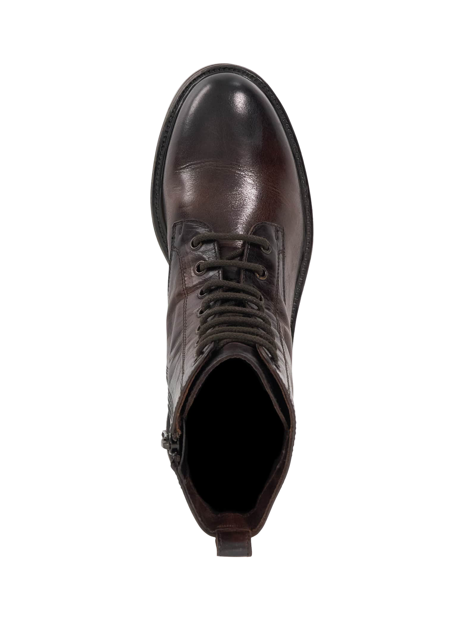 Dune London Patley Leather Chunky Lace Up Ankle Boots, Dark Brown