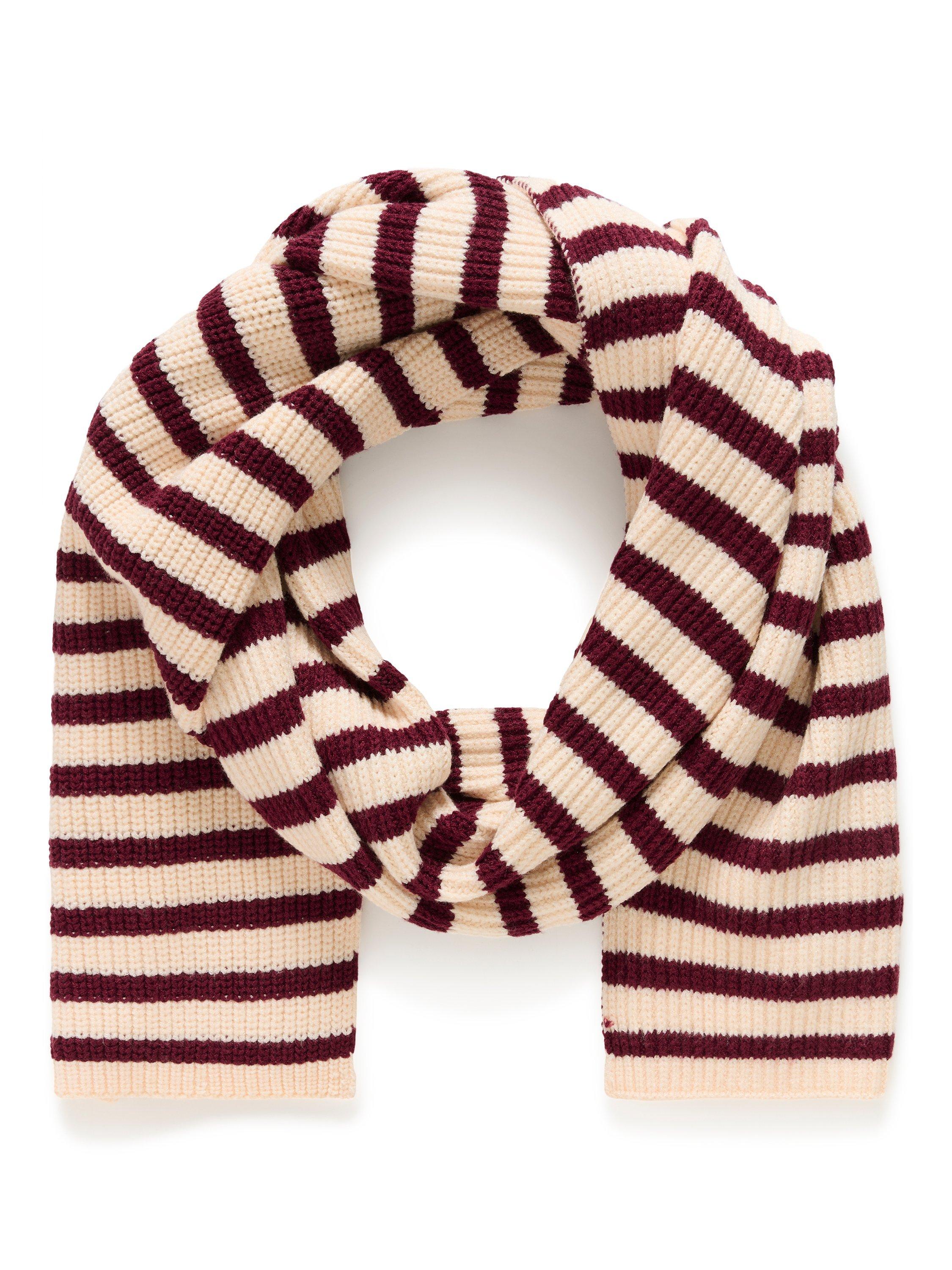KAFFE Nia Stripe Scarf, Red/Multi