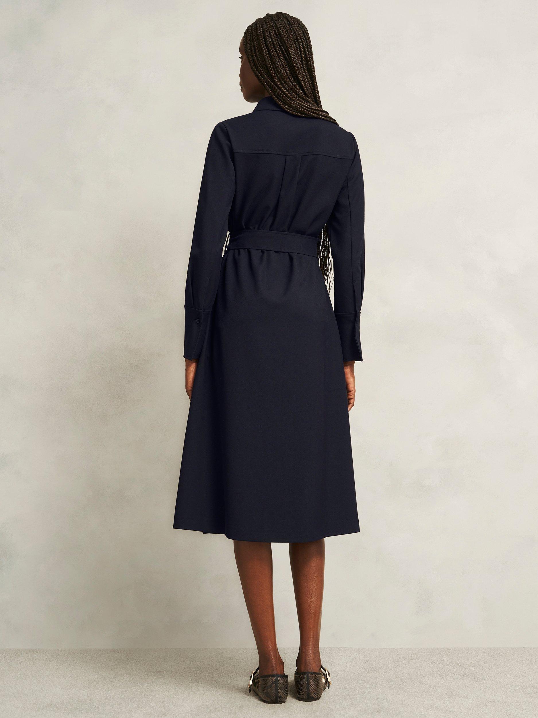 Hobbs Lyla Petite Long Sleeve Midi Shirt Dress