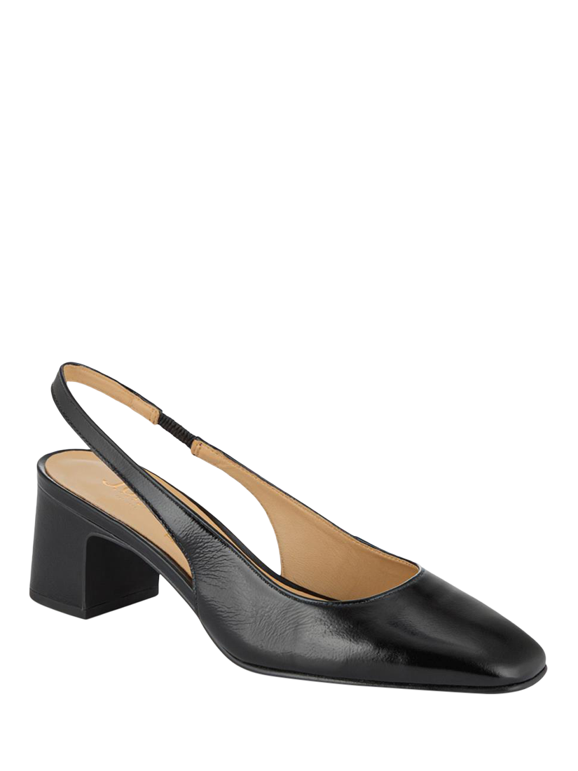 Jones Bootmaker Xayna Patent Leather Slingback Court Shoes, Black