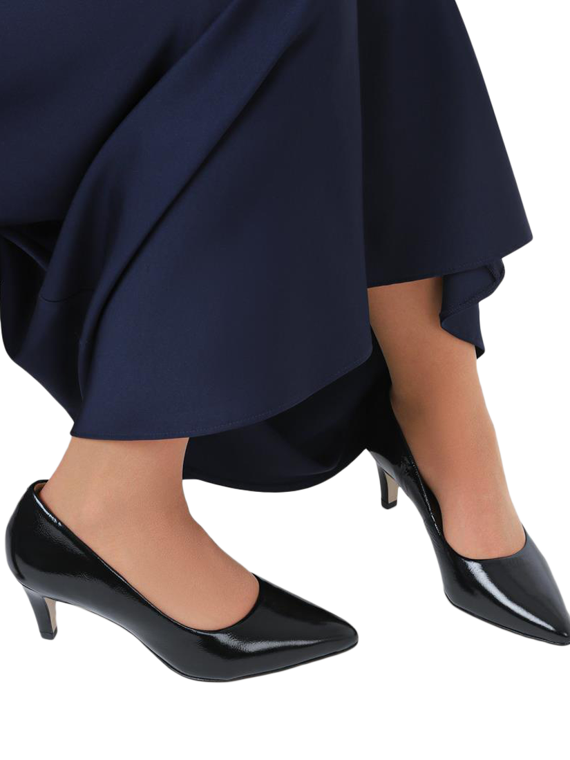 Jones Bootmaker Xena Patent Leather Stiletto Heel Court Shoes, Black