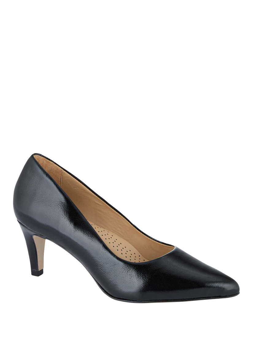 Jones Bootmaker Xena Patent Leather Stiletto Heel Court Shoes, Black