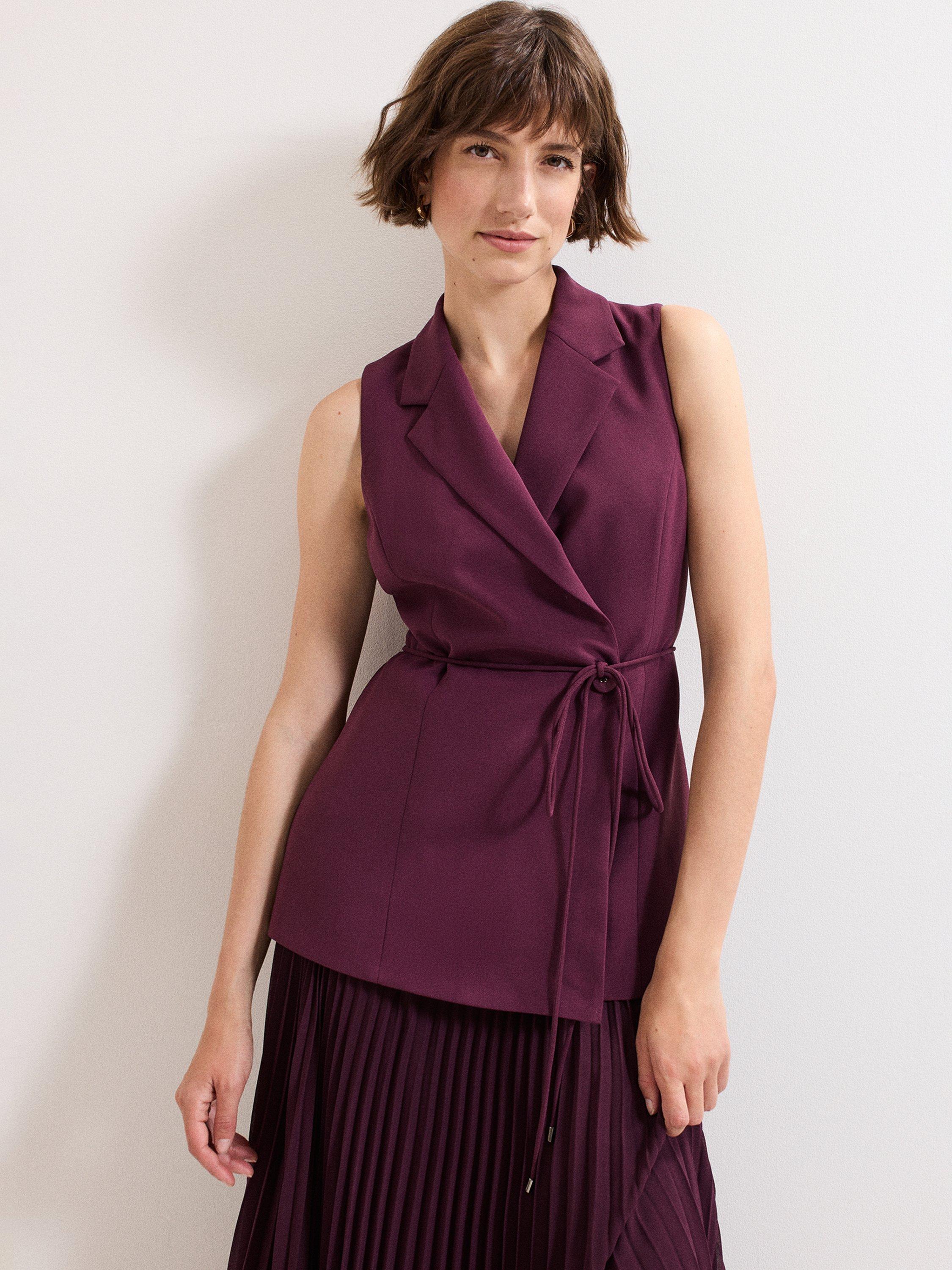 Phase Eight Becky Tuxedo Midi Dress, Burgundy