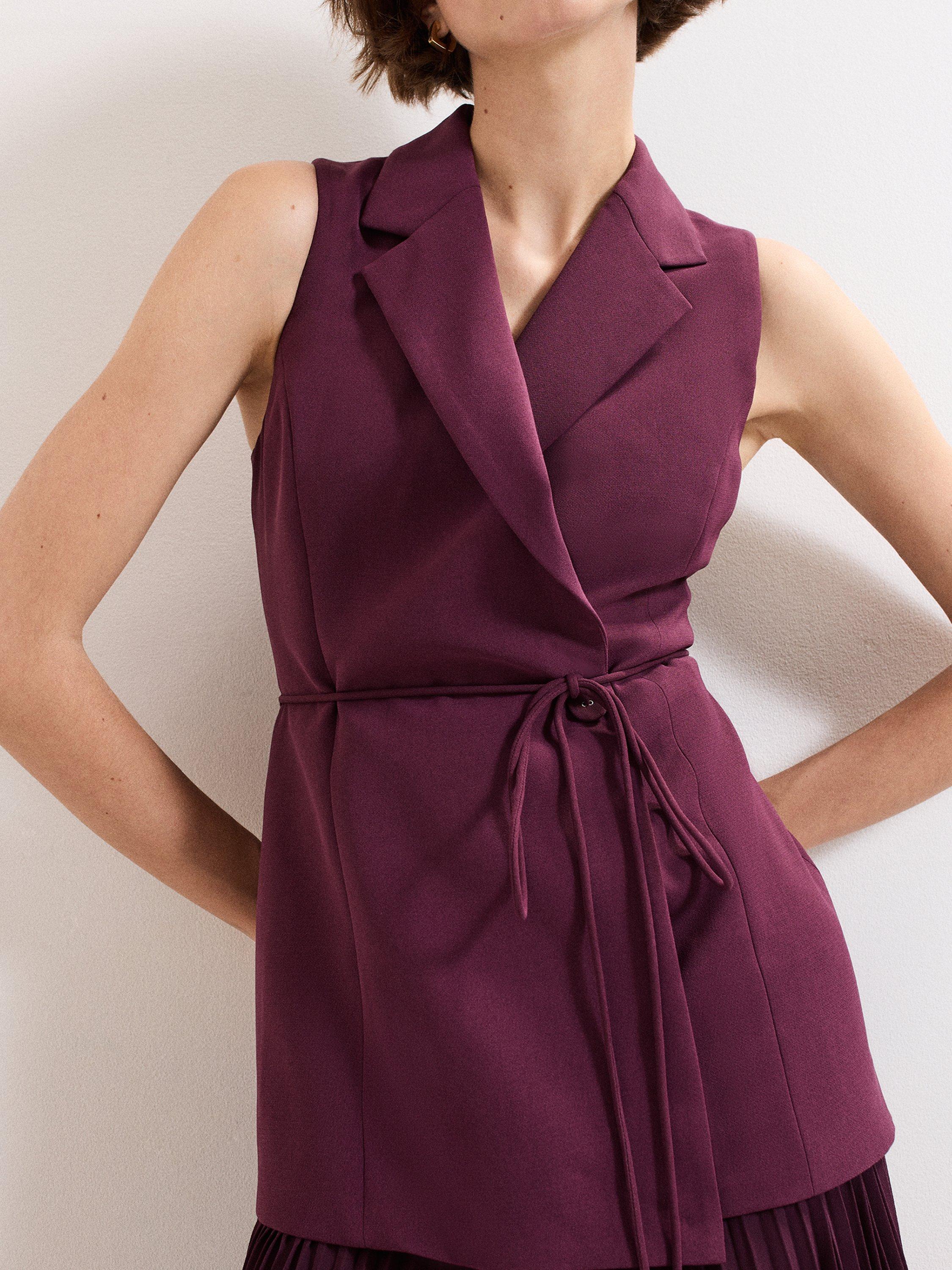Phase Eight Becky Tuxedo Midi Dress, Burgundy