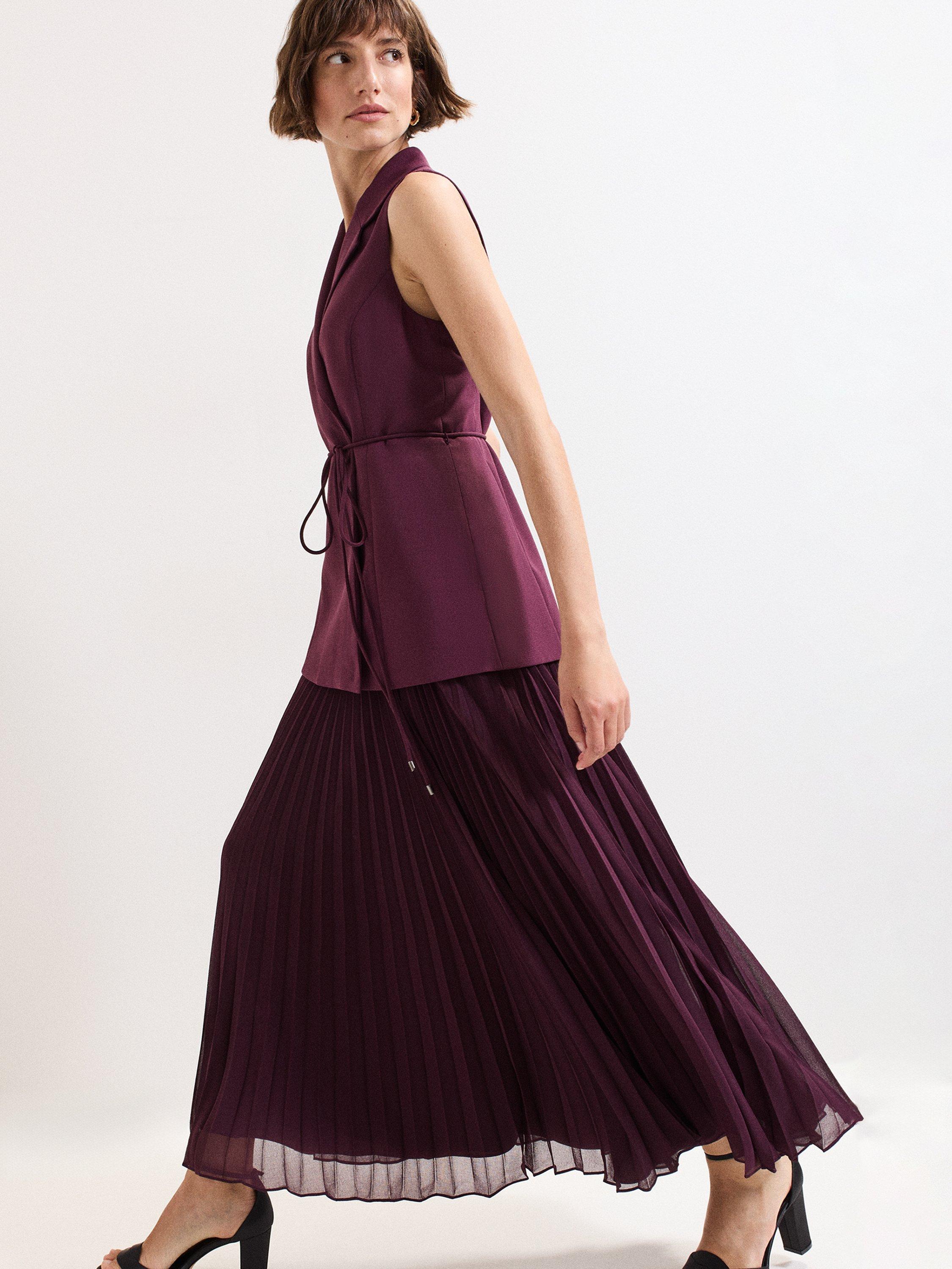 Phase Eight Becky Tuxedo Midi Dress, Burgundy