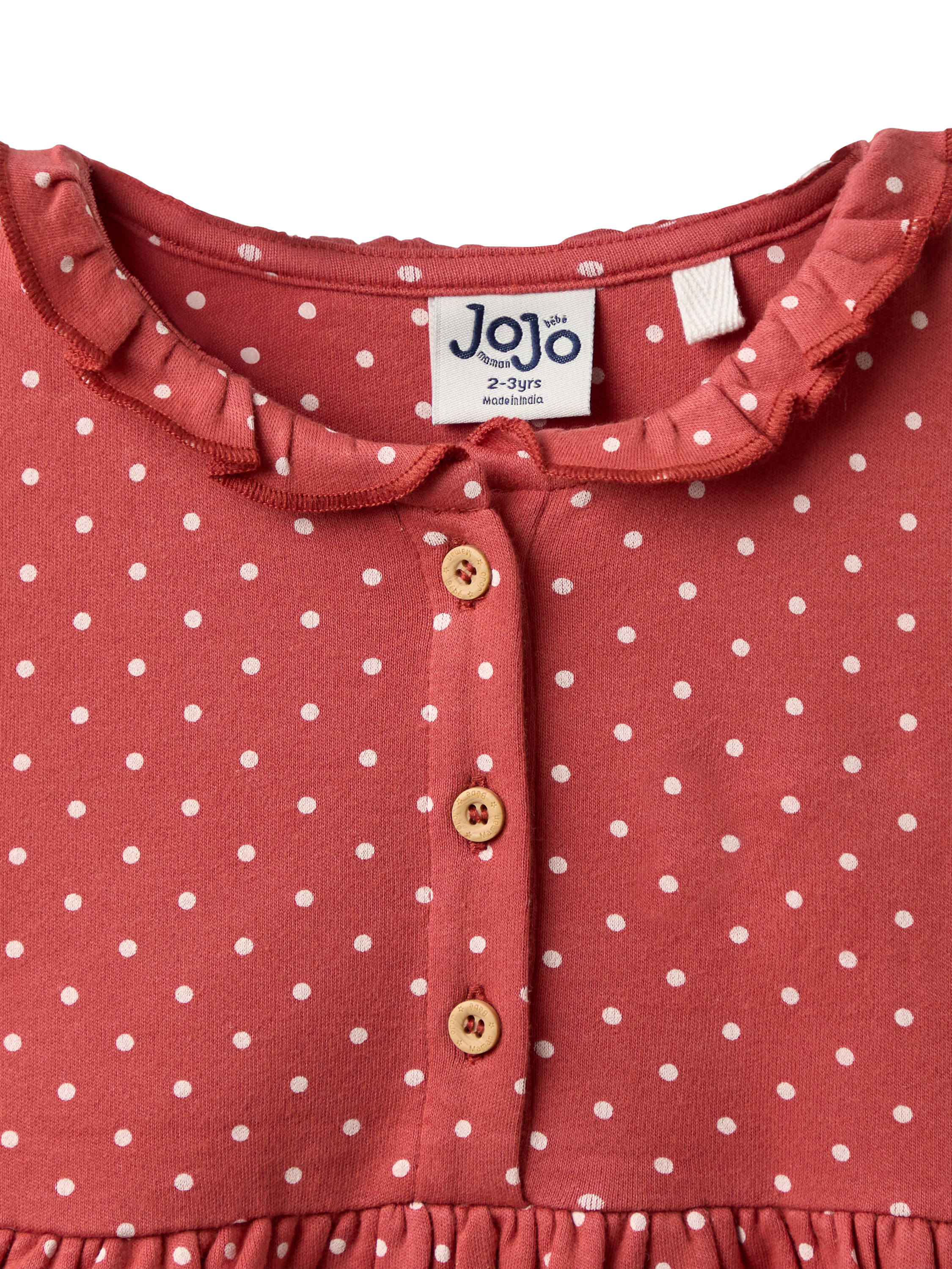 JoJo Maman Bébé Kids' Cotton Hedgehog Frill Dress. Orange