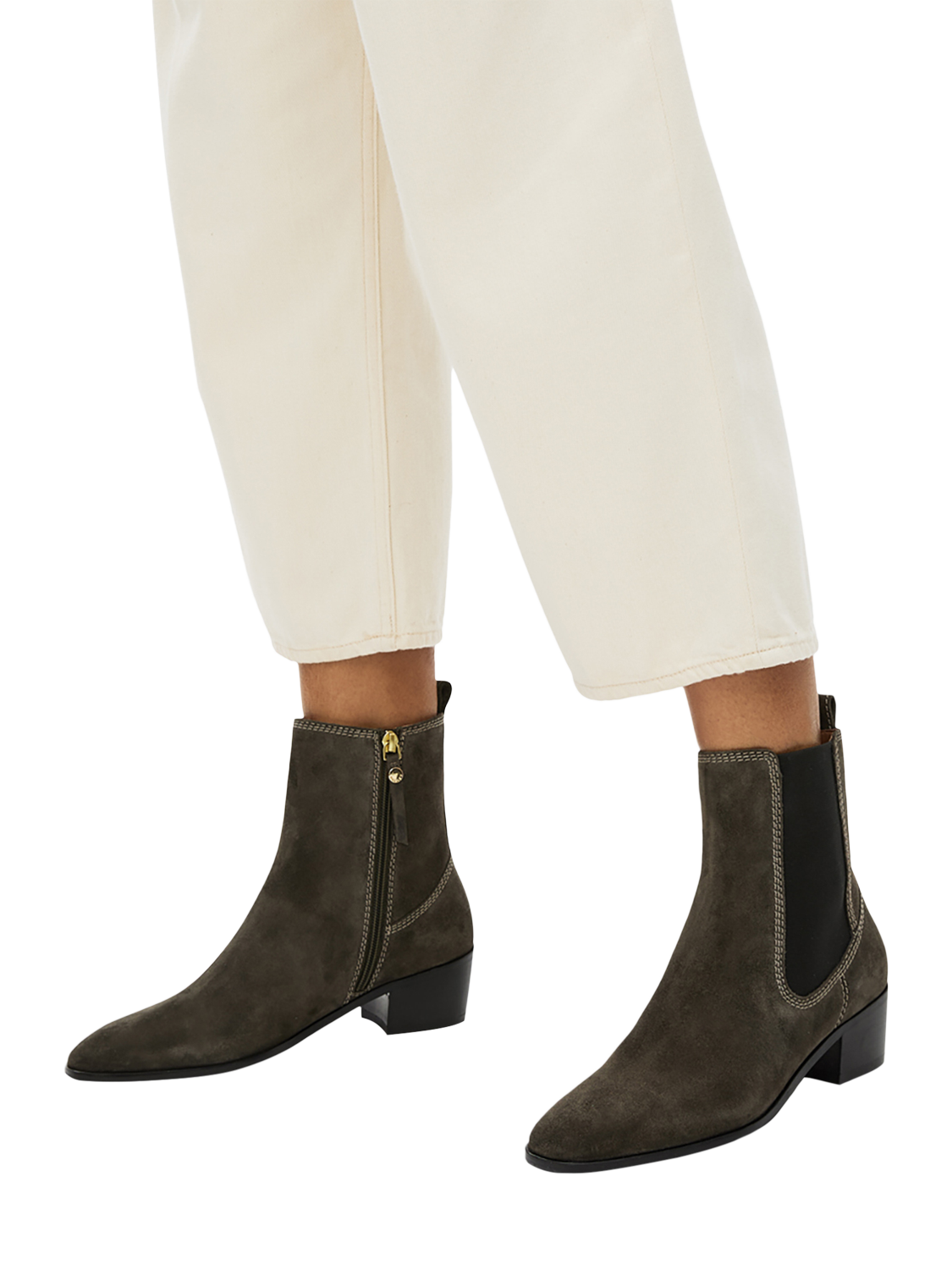 Radley Lingfield Road Suede Casual Chelsea Boots, Mid Green