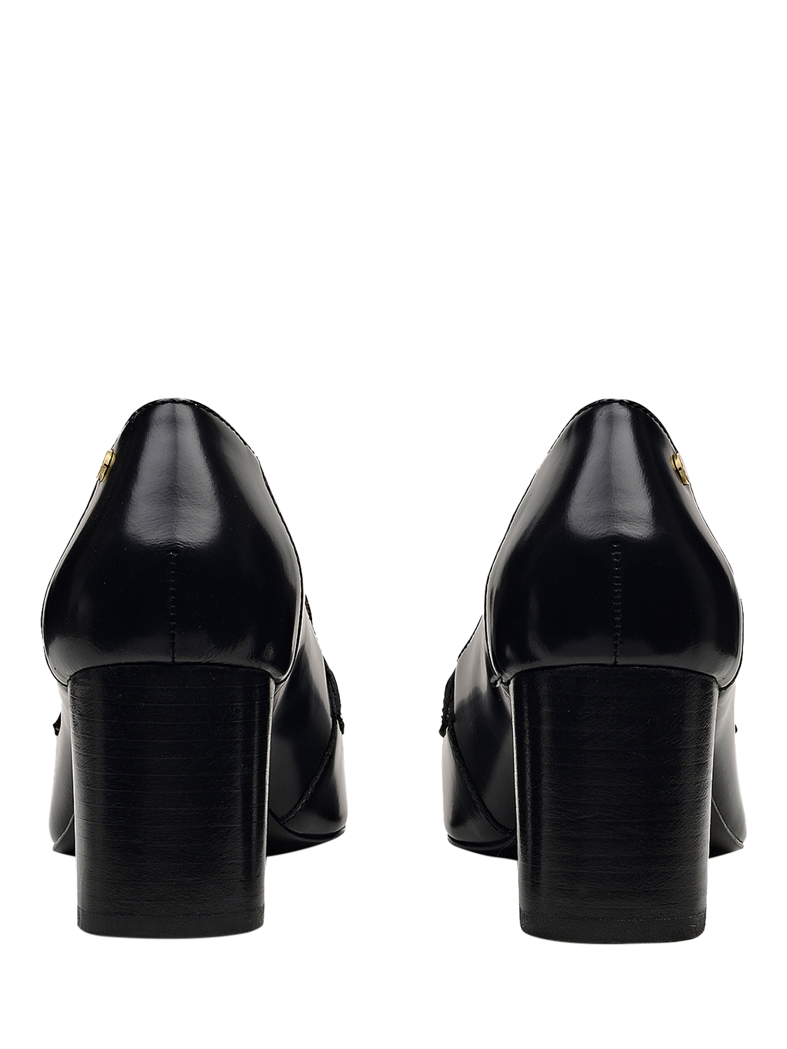 Radley Stockton Mews Leather Trim Block Heel Loafers, Black