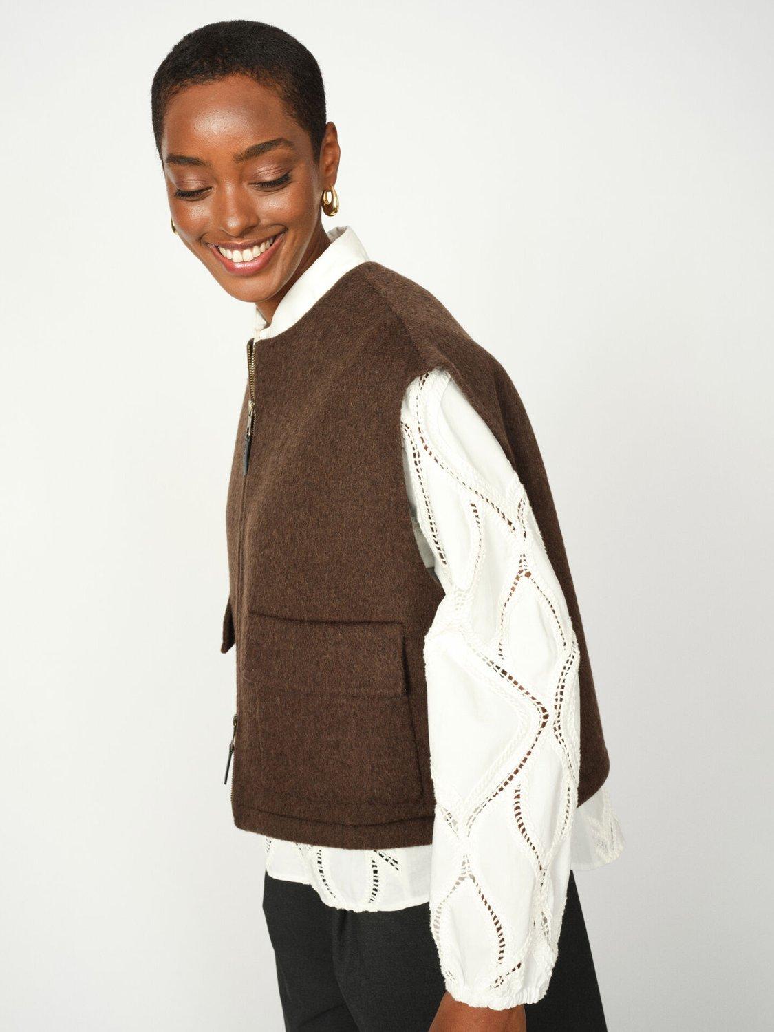 MOS MOSH Elise Loisa Wool Rich Gilet, Delicioso