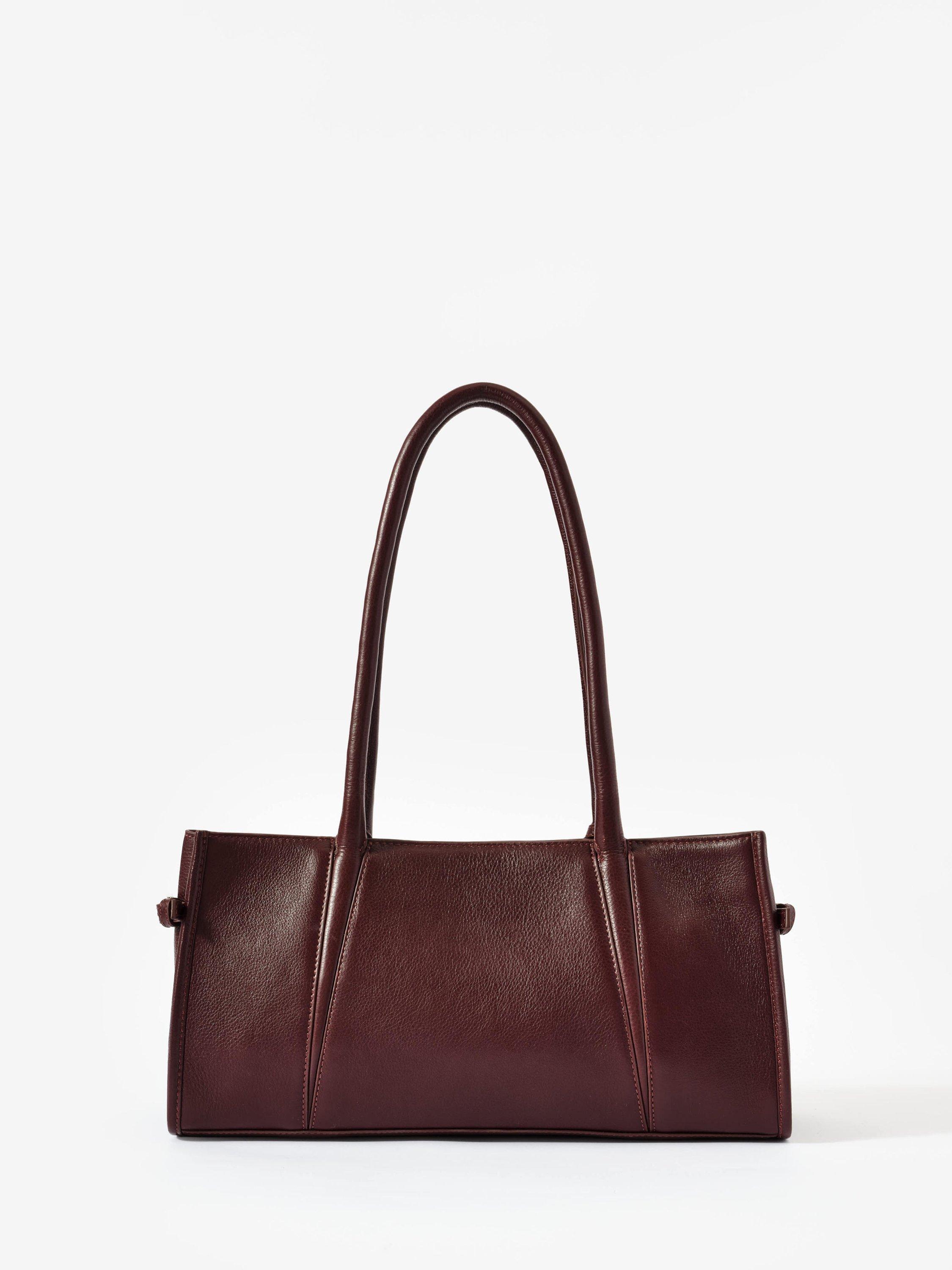 Mint Velvet Zita Leather Shoulder Bag, Red Burgundy