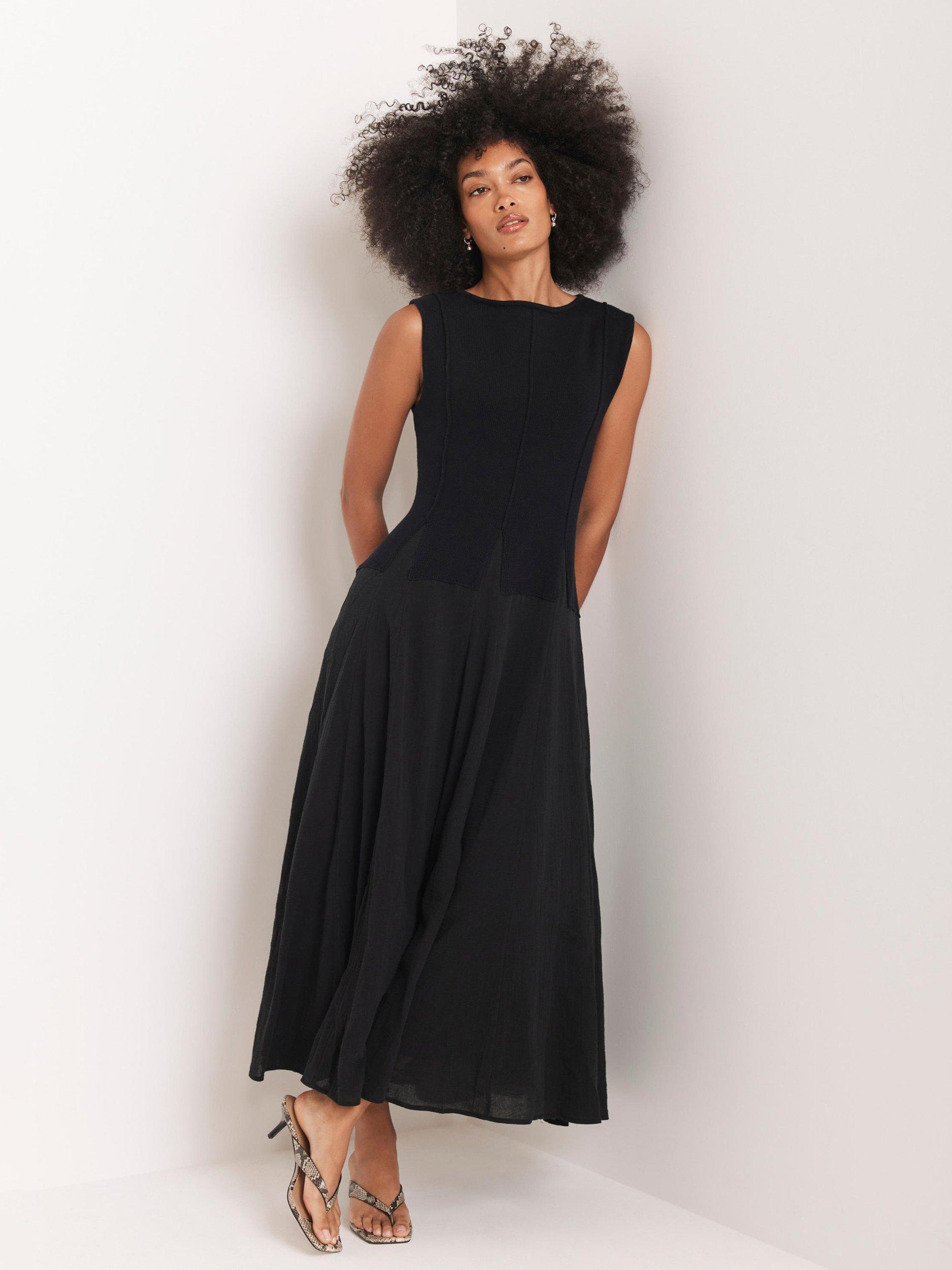 Mint Velvet Split Seam Sleeveless Maxi Dress, Navy Blue