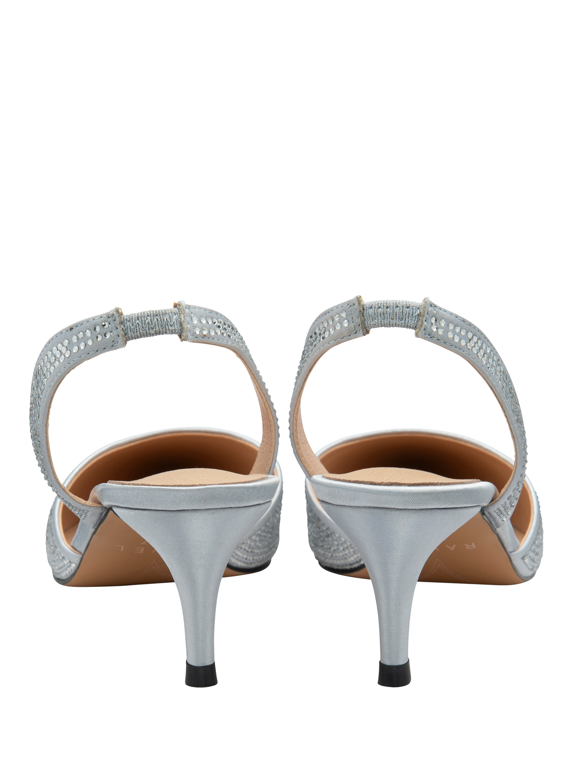 Ravel Mallow Slingback Kitten Heel Court Shoes, Silver
