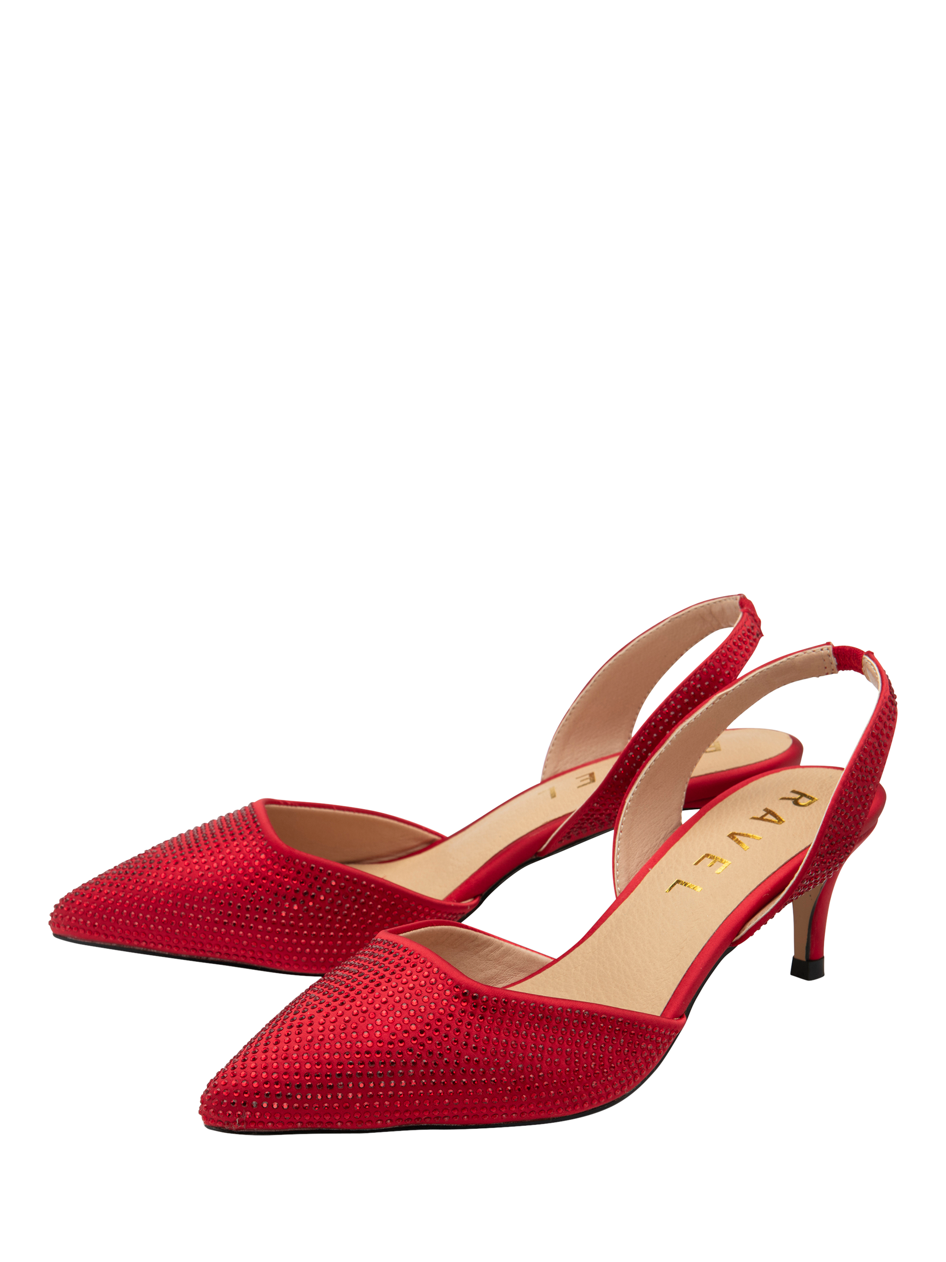 Ravel Mallow Slingback Kitten Heel Court Shoes, Red