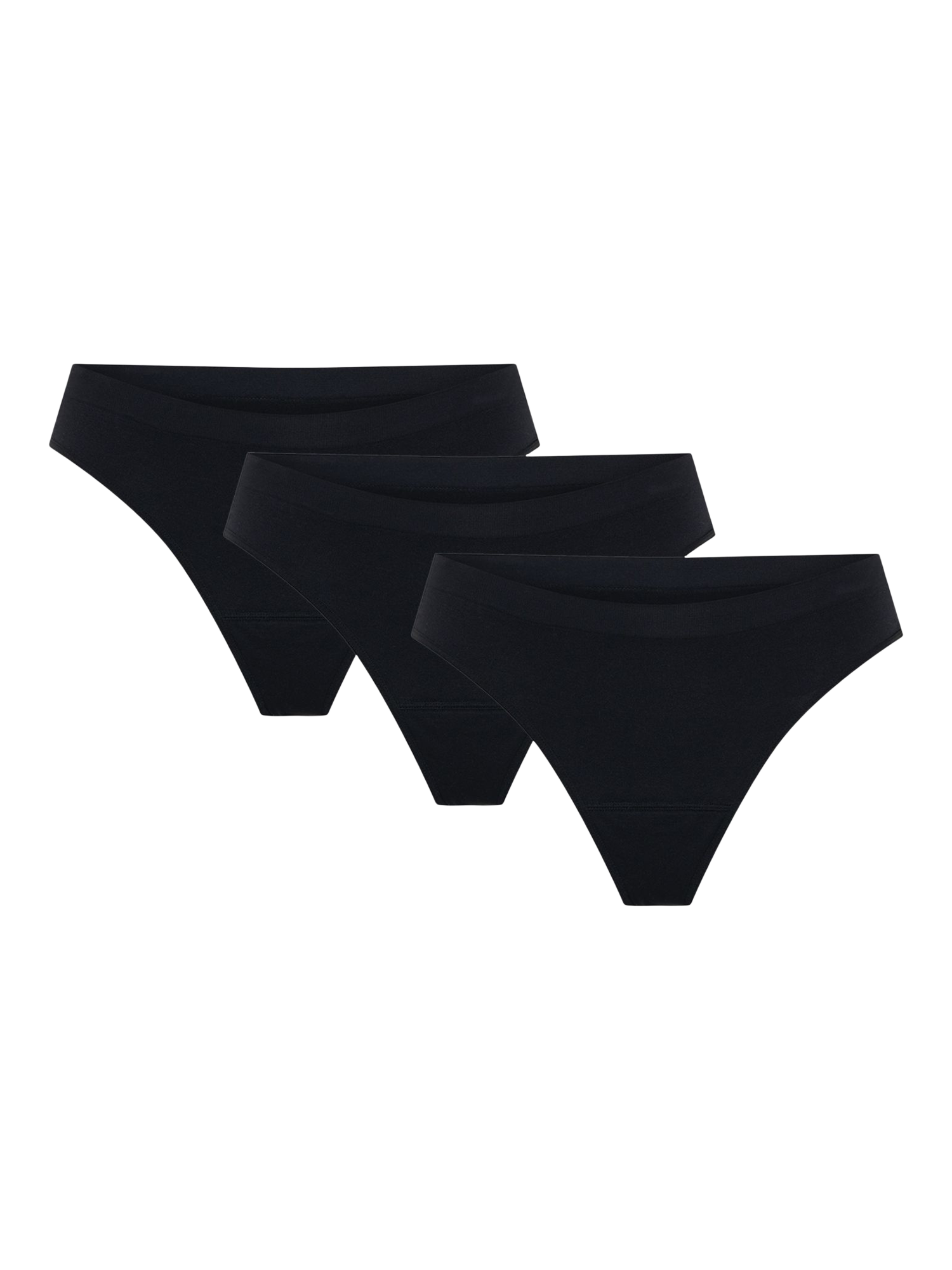 Modibodi Soft Stretch Seamless Period Thongs, Pack of 3, Black