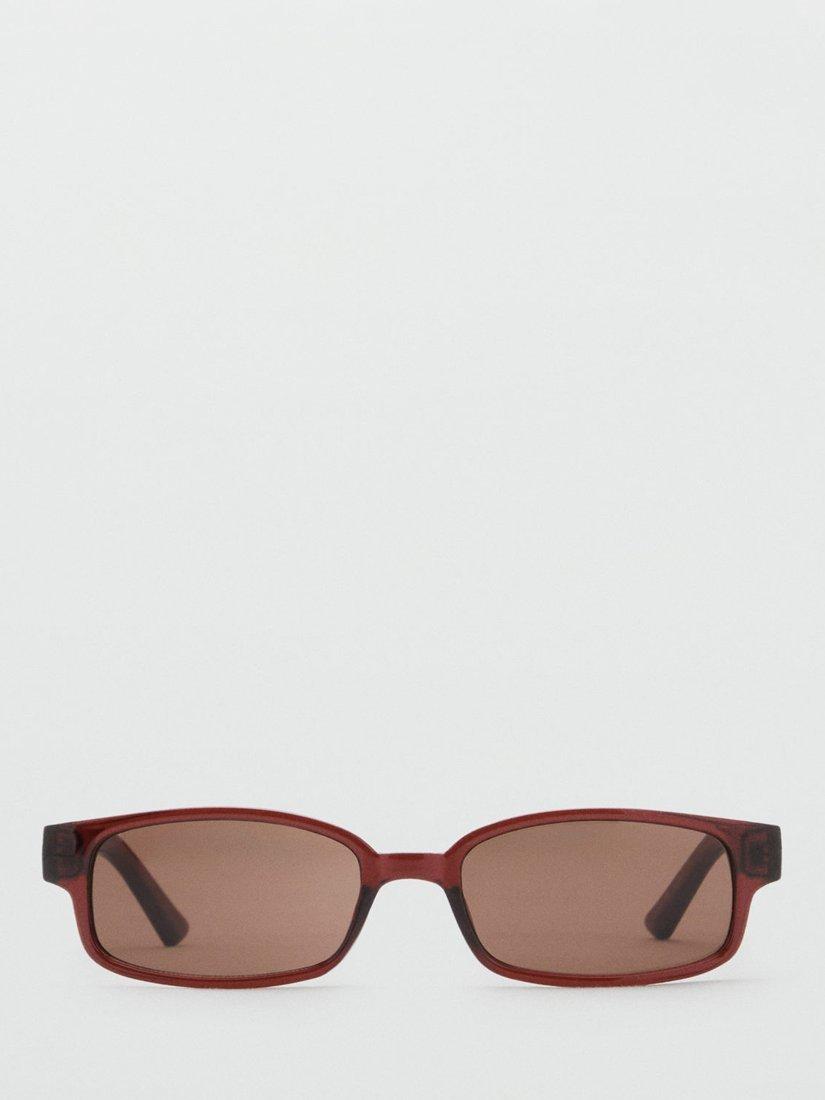 Mango Belle Rectangular Sunglasses, Brown, One Size