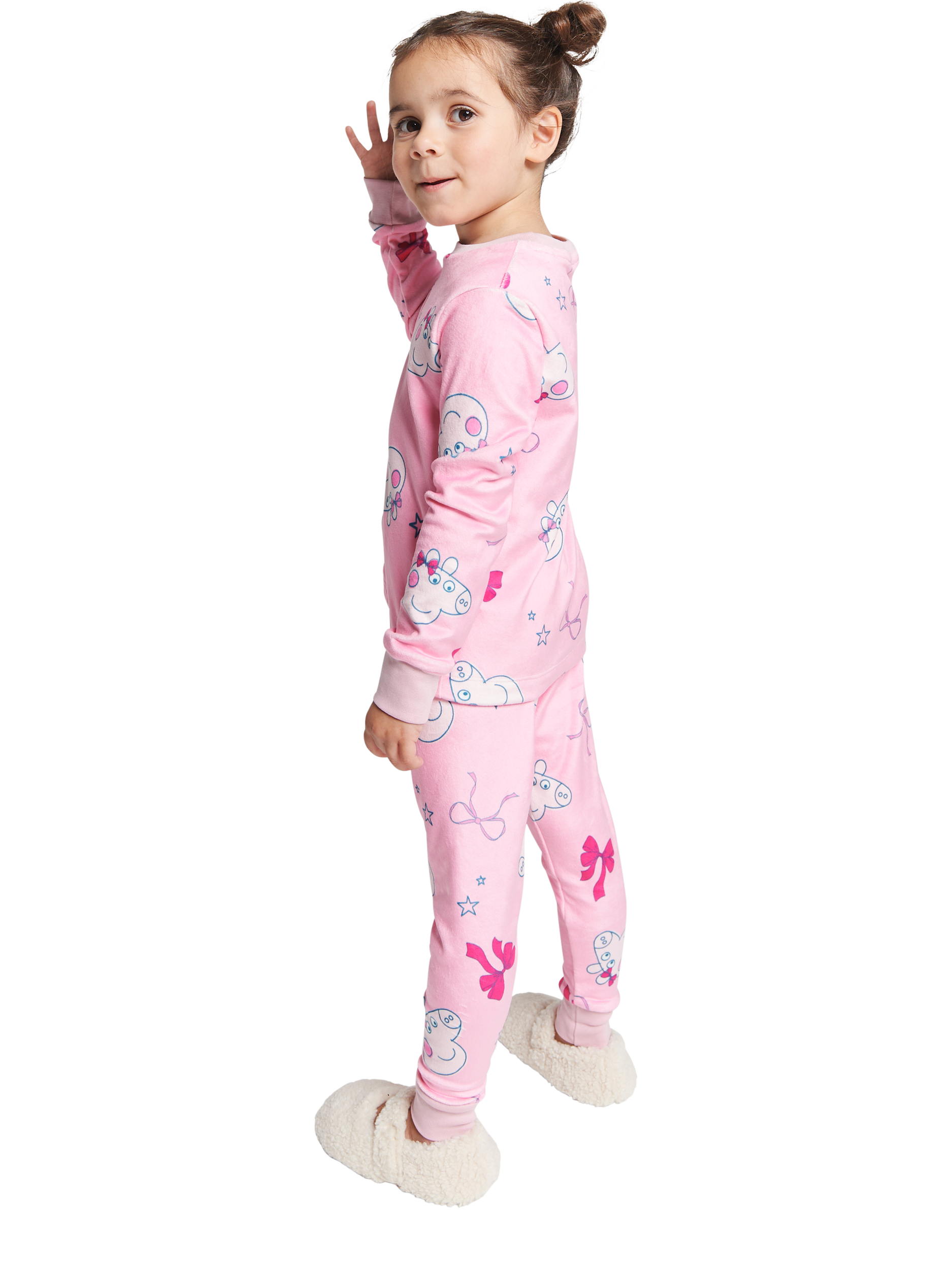 Brand Threads Kids' Peppa Pig Pyjama Set, Pink