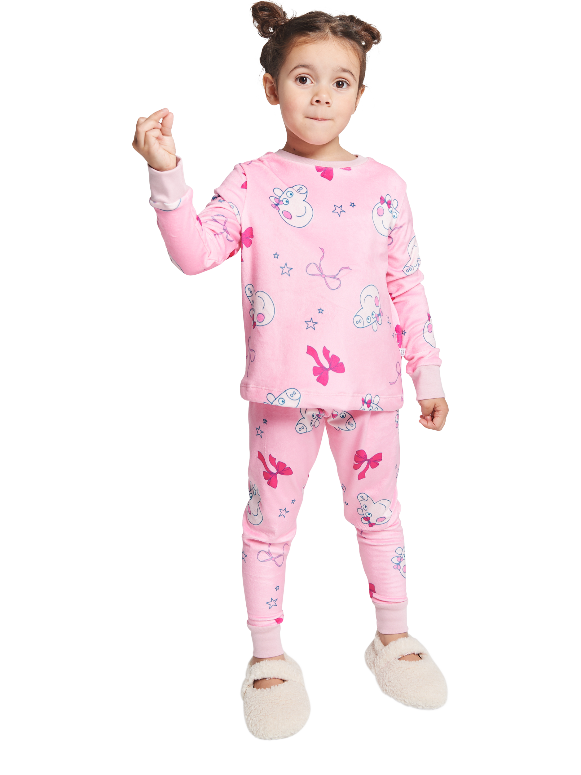Brand Threads Kids' Peppa Pig Pyjama Set, Pink