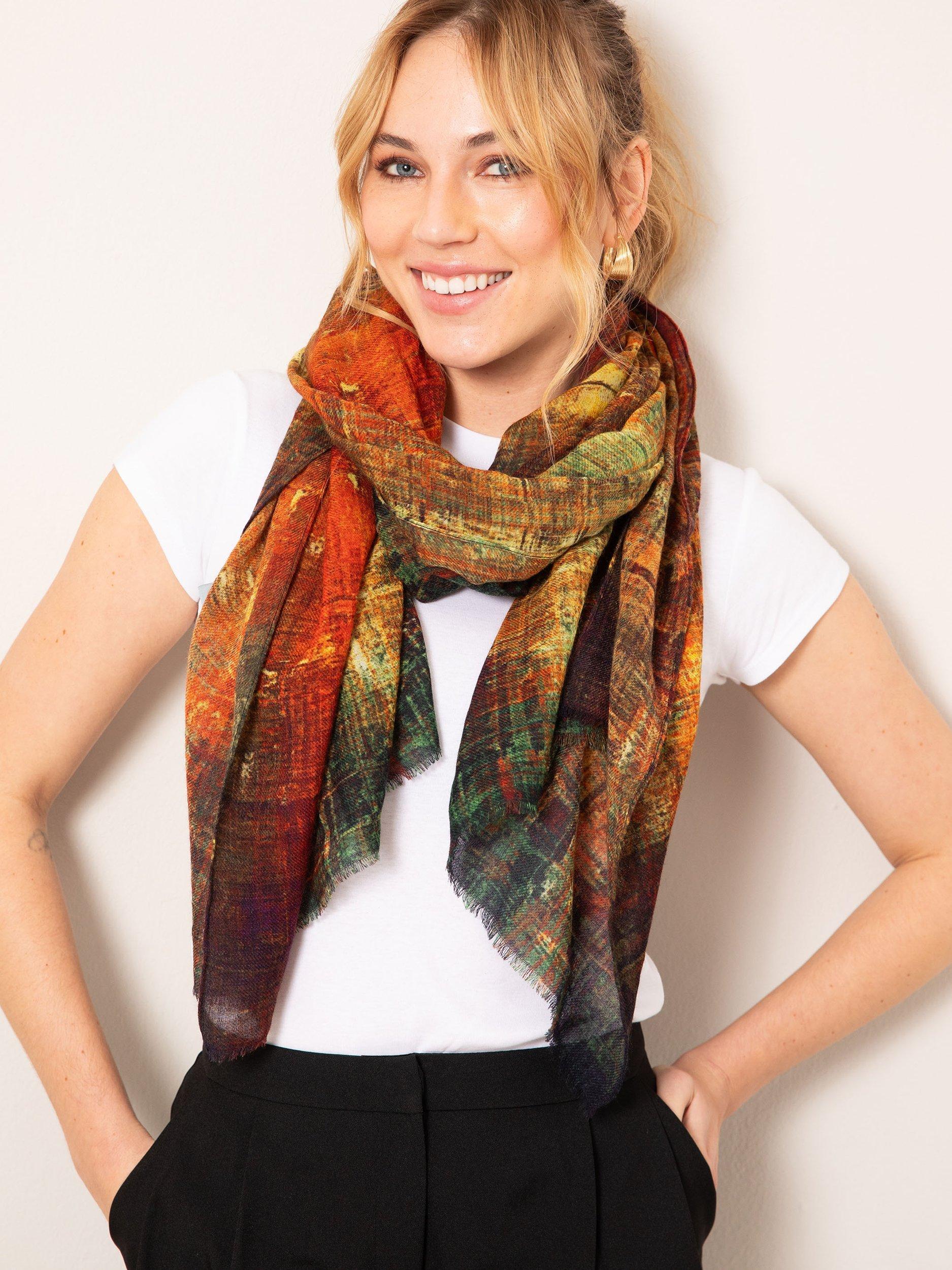 Alie Street Celestine Wool Rich Scarf, Golden Amber