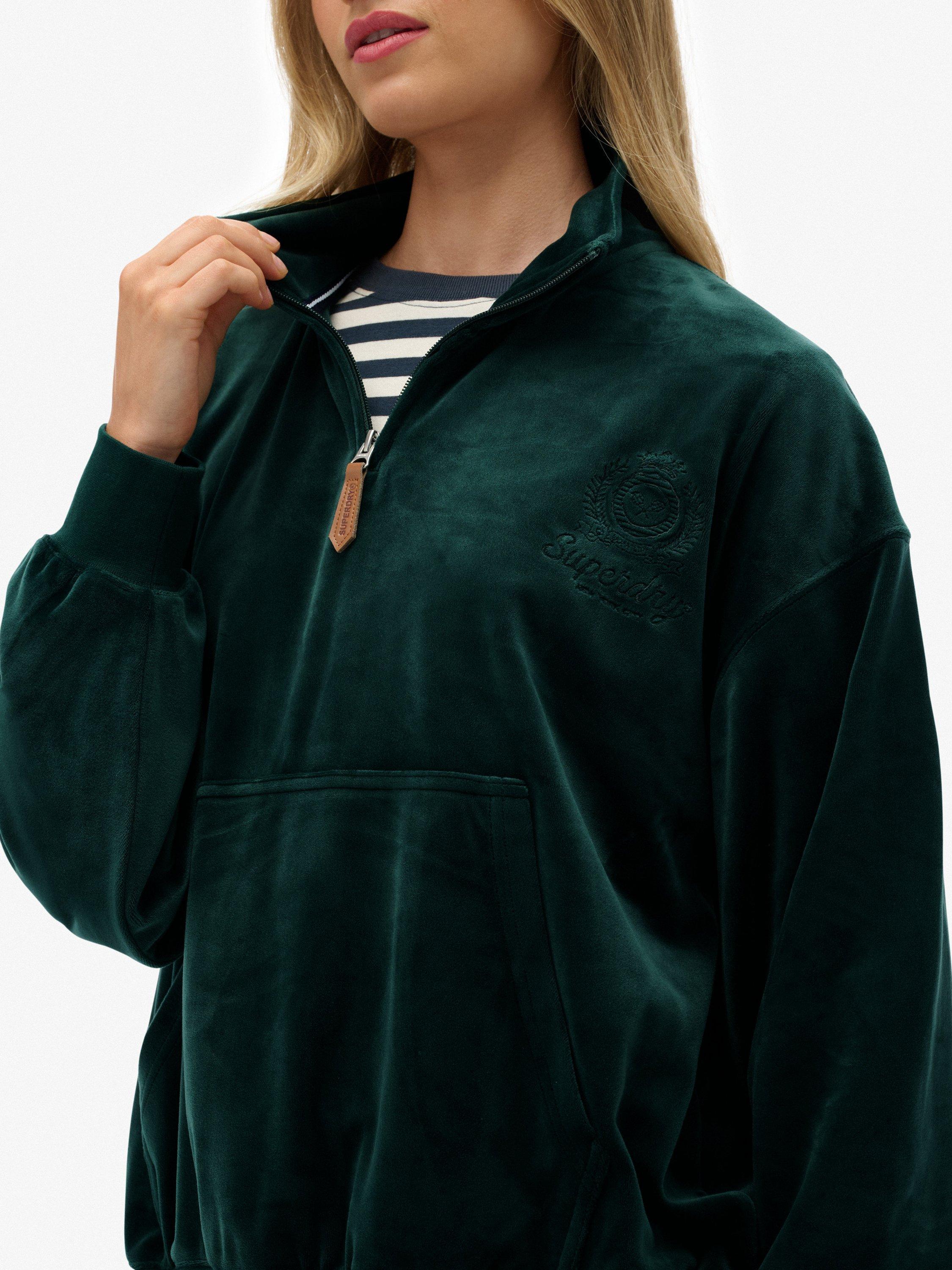Superdry Country Club Velour Quarter Zip