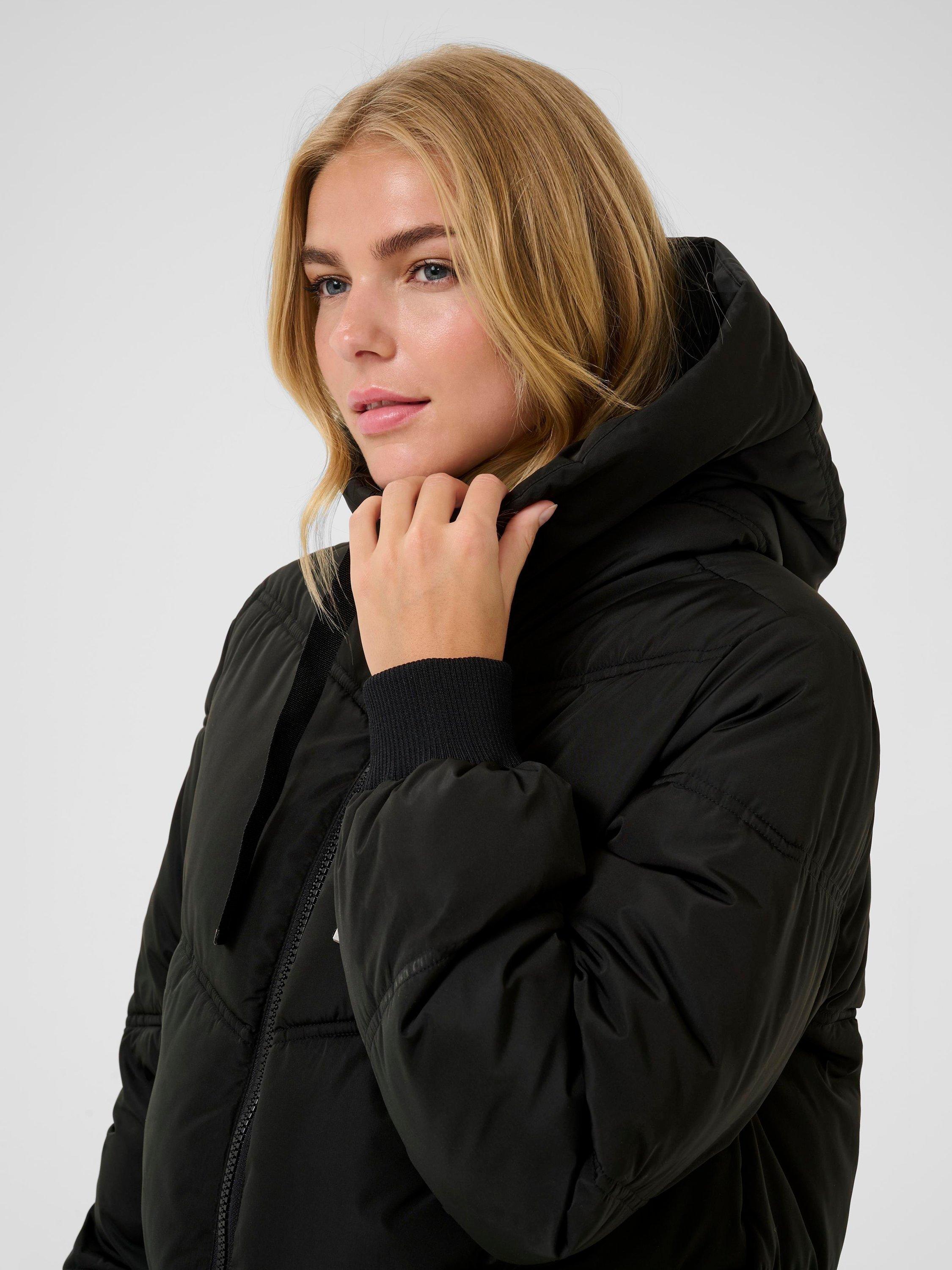 KAFFE Nikko Longline Puffer Coat, Black