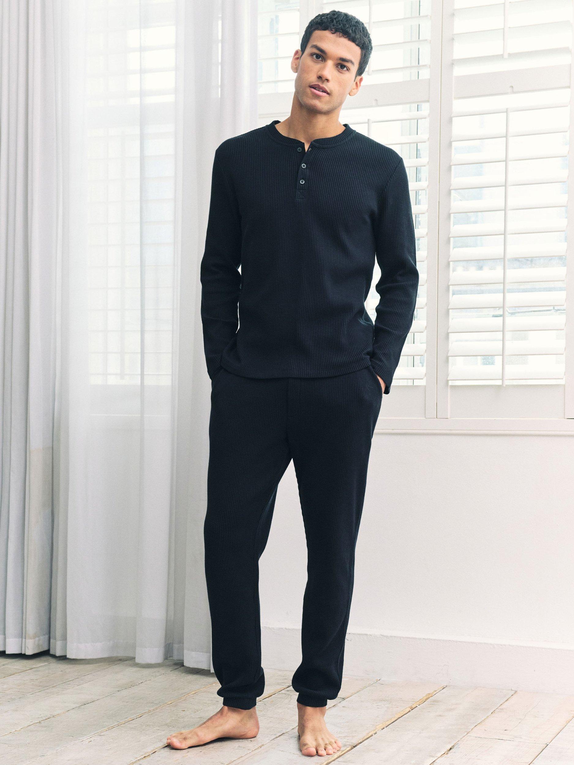 Chelsea Peers Waffle Cotton Blend Lounge Top, Navy