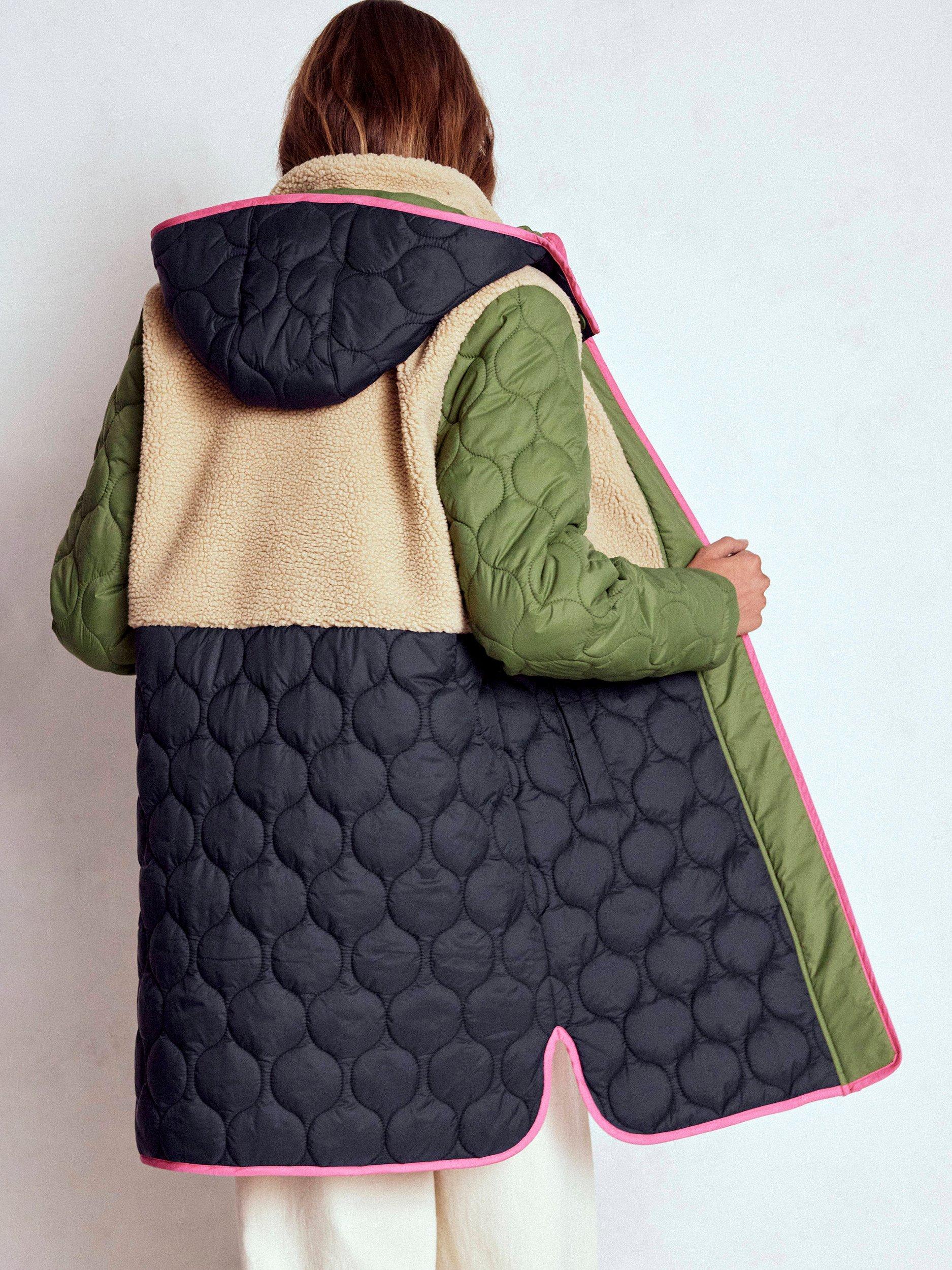 Boden Borg Mix Colour Block Coat, Multi Borg