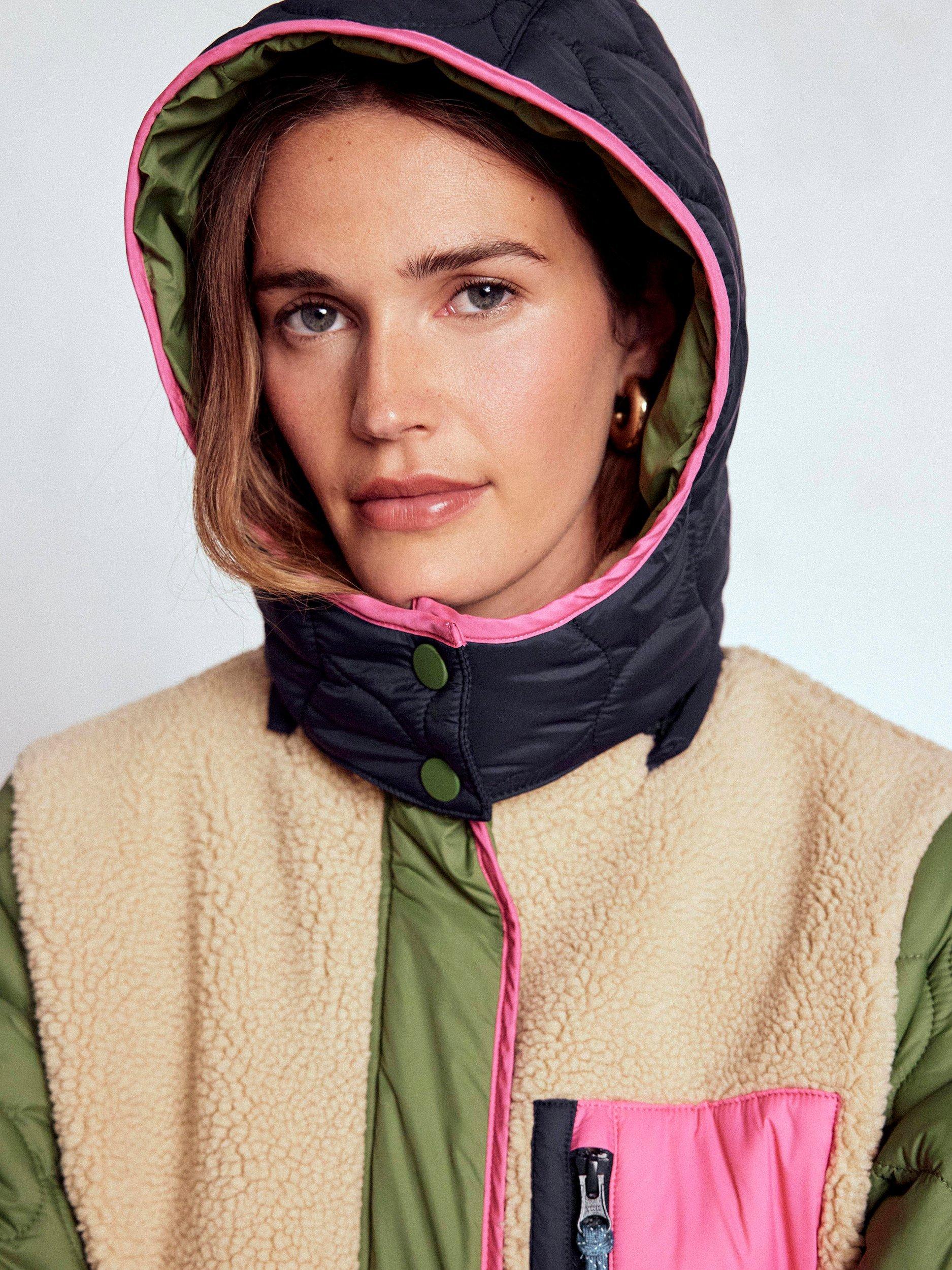 Boden Borg Mix Colour Block Coat, Multi Borg