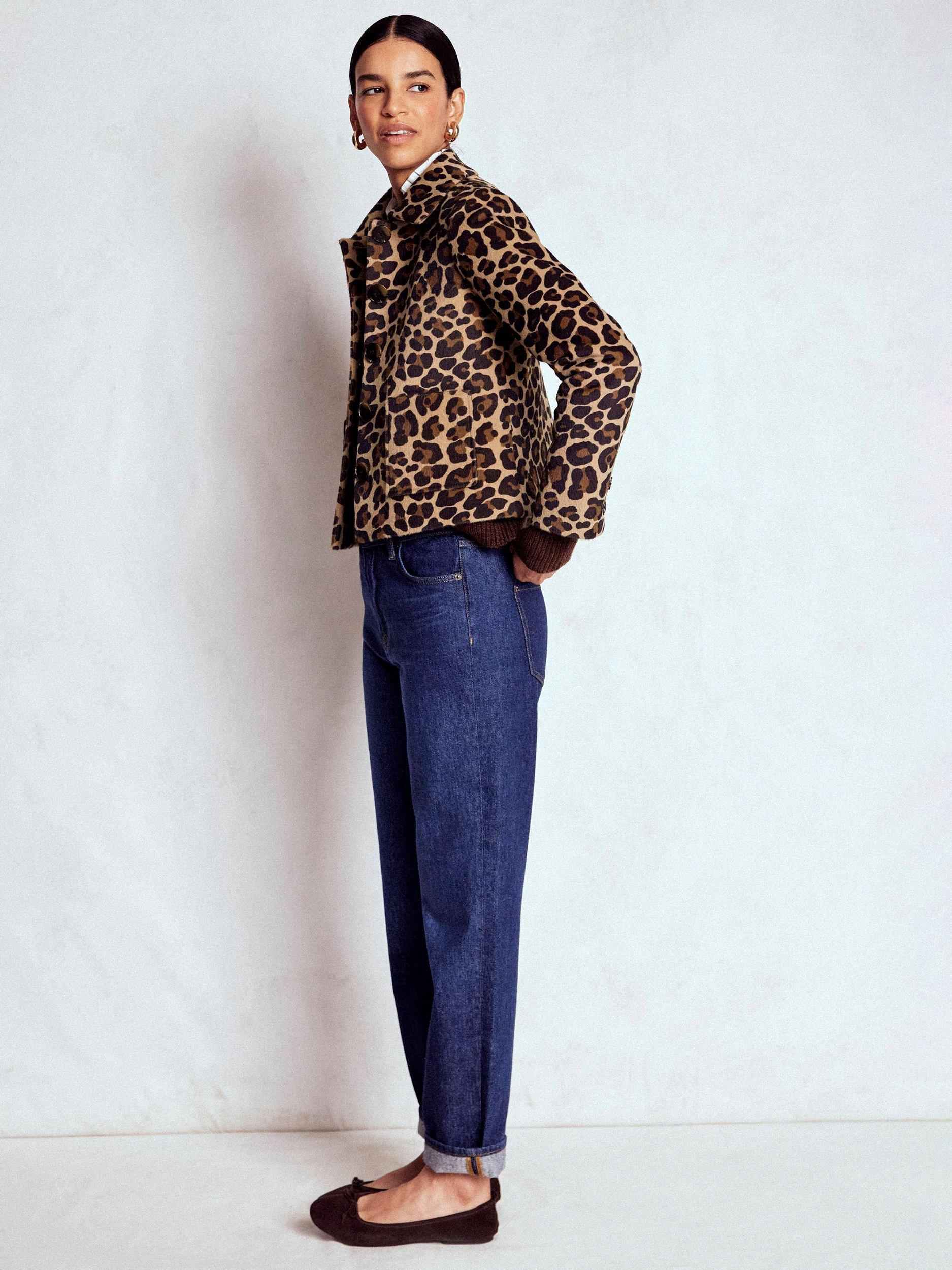 Boden Knightsbridge Leopard Print Pony Jacket, Multi